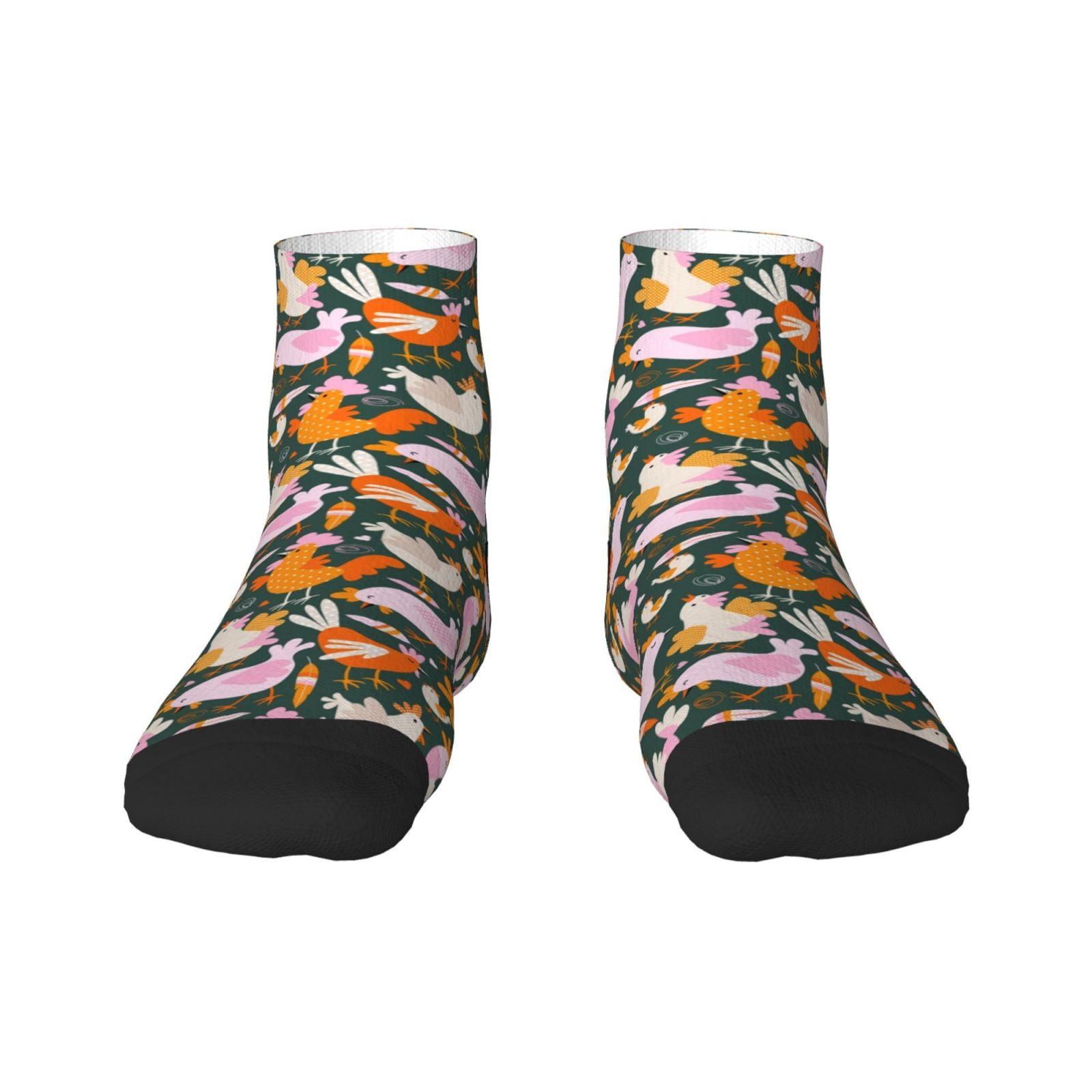 Pofeuu Roosters and Chicks Print 30cm Socks, Adult Running Hiking Socks ...