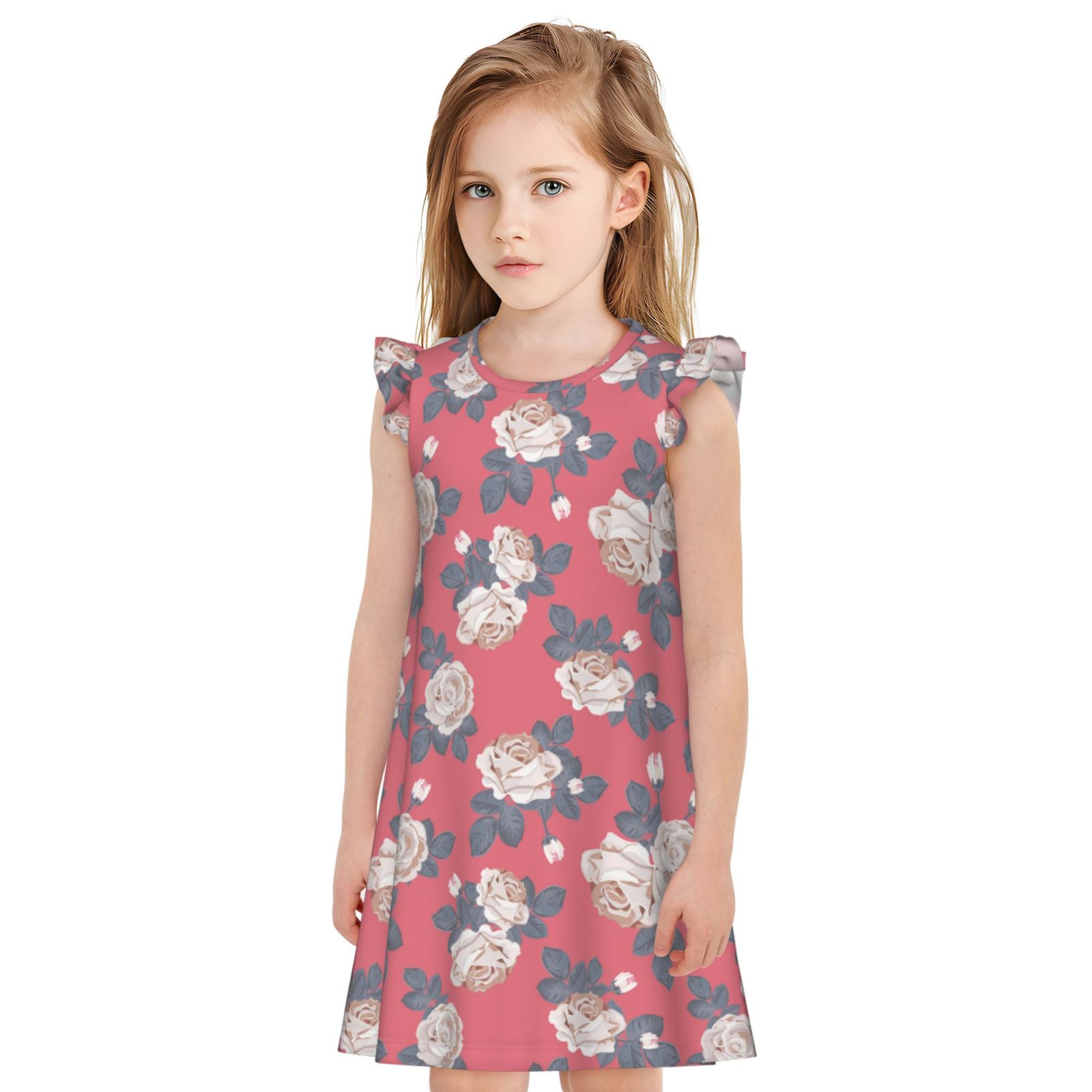 Pofeuu Rose Flowers Print Girls Nightgowns, Nightgown Princess Pajama ...