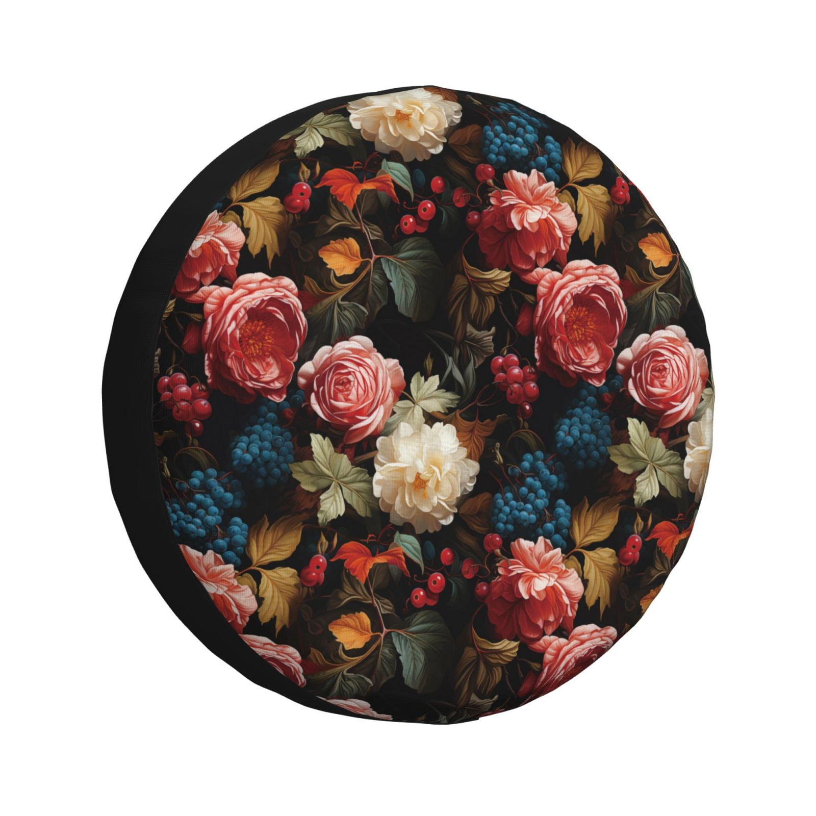 Pofeuu Rose Flowers Print Spare Tire Wheel Cover for Car Truck SUV ...