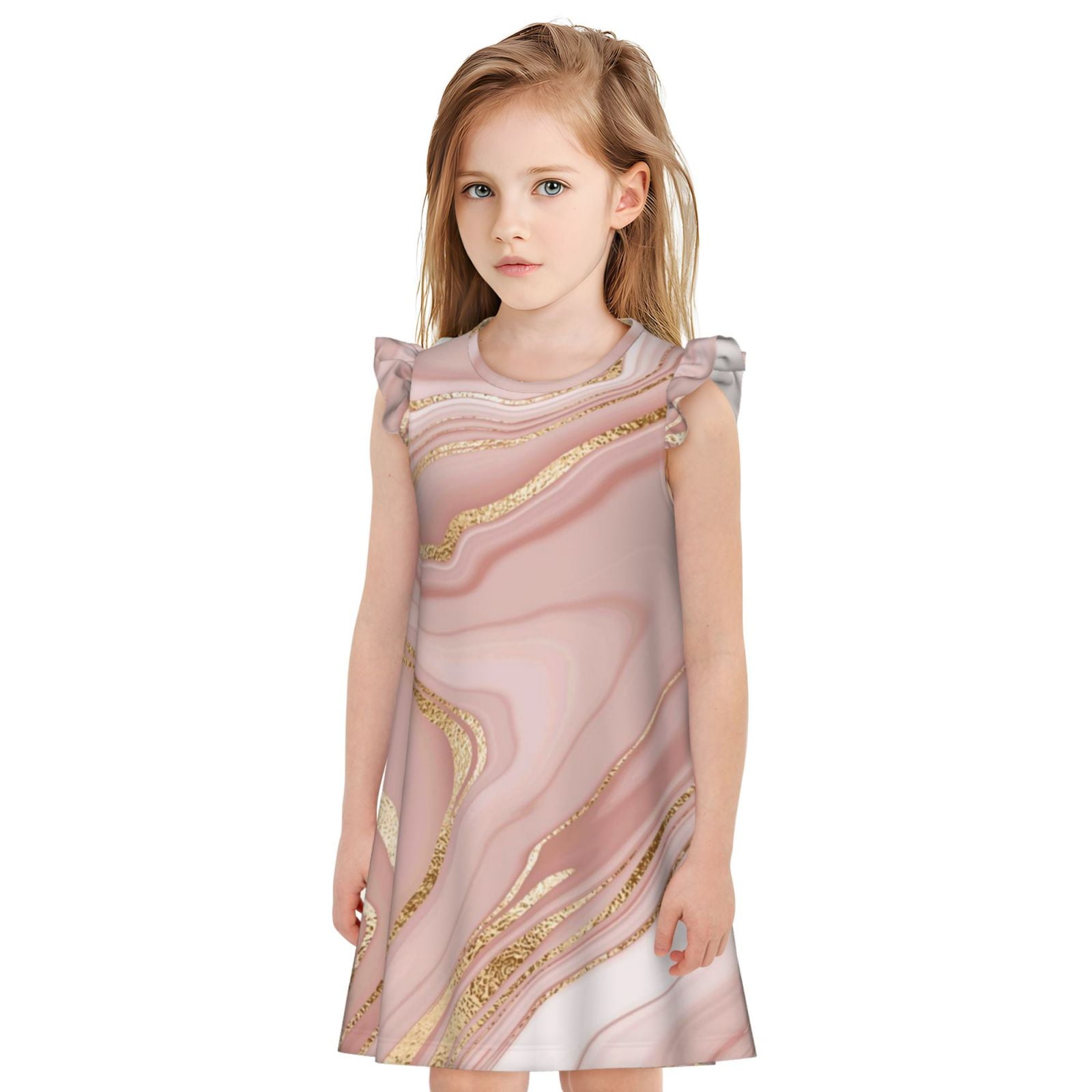 Pofeuu Rose Gold Glitter Splatter Print Girls Nightgowns, Nightgown ...