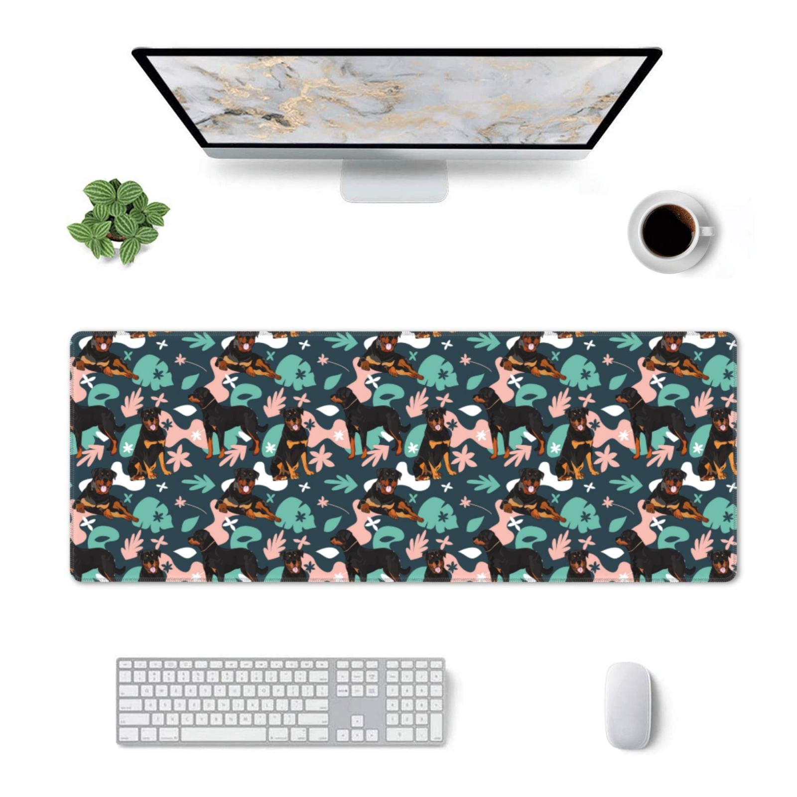 Pofeuu Rottweiler Print Desk Mat for Keyboard and Mouse，Computer Desk ...