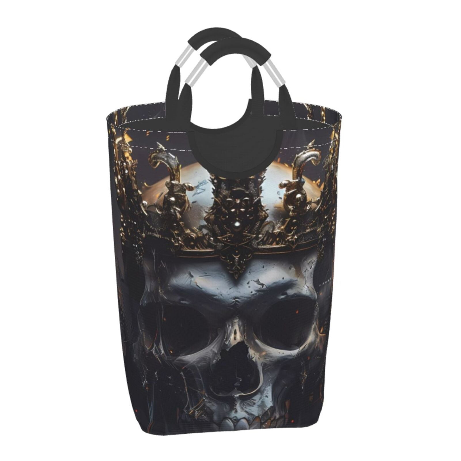 Pofeuu Royal Skull With Golden Crown Print Laundry Basket, Laundry ...