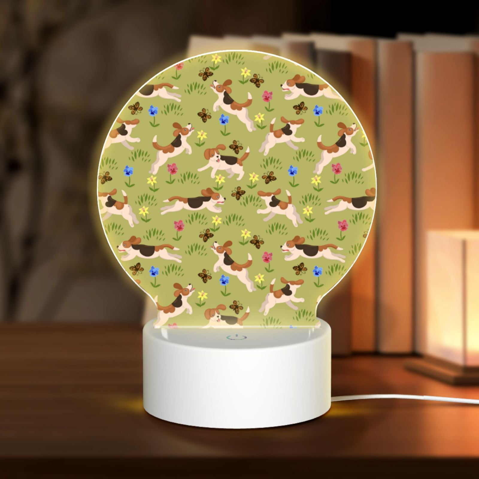 Pofeuu Running Beagle Print LED Christmas Night Light Lamp Base Gift ...