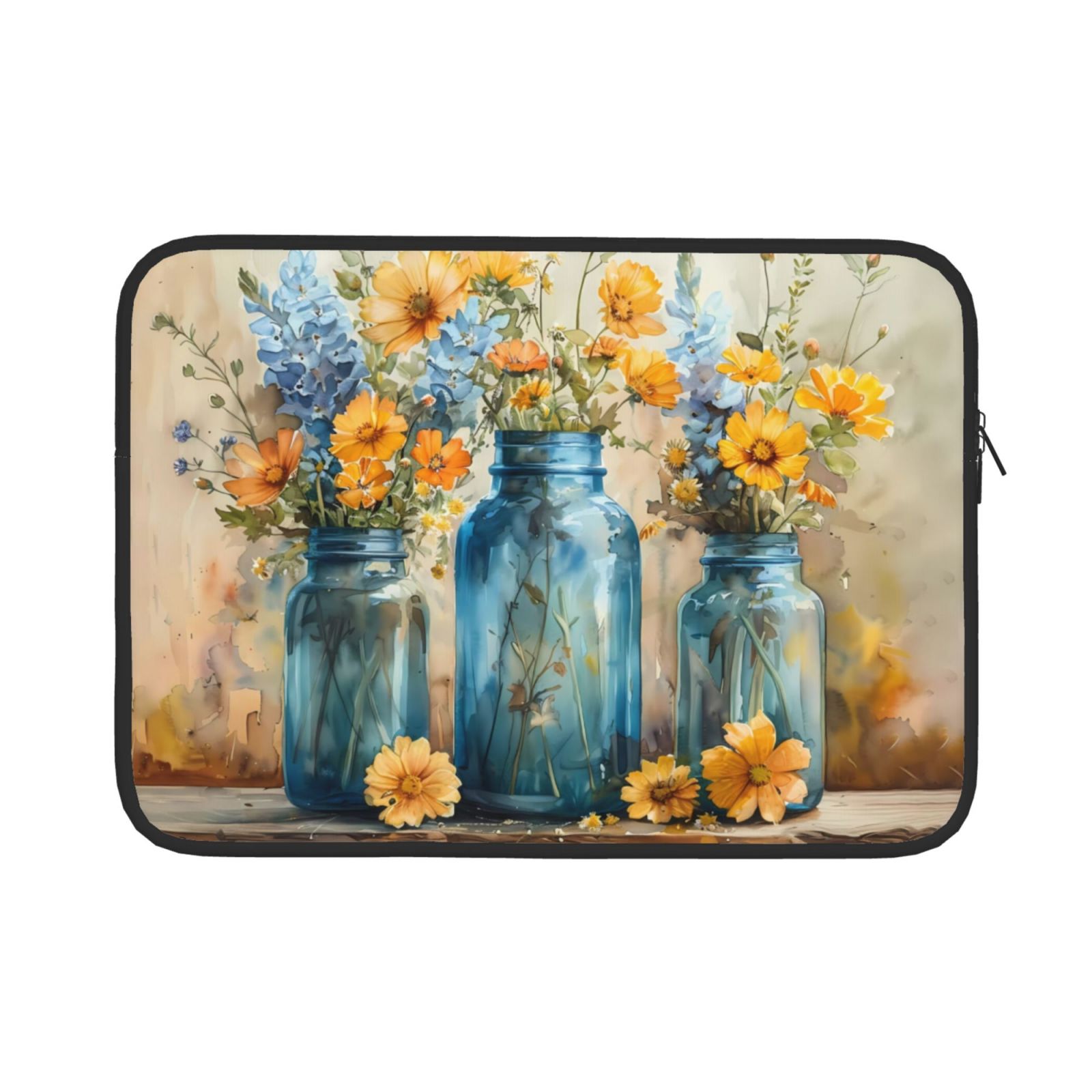 Pofeuu Rustic Blue Vase Blossoms Print Laptop Carrying Case,13-15-Inch ...
