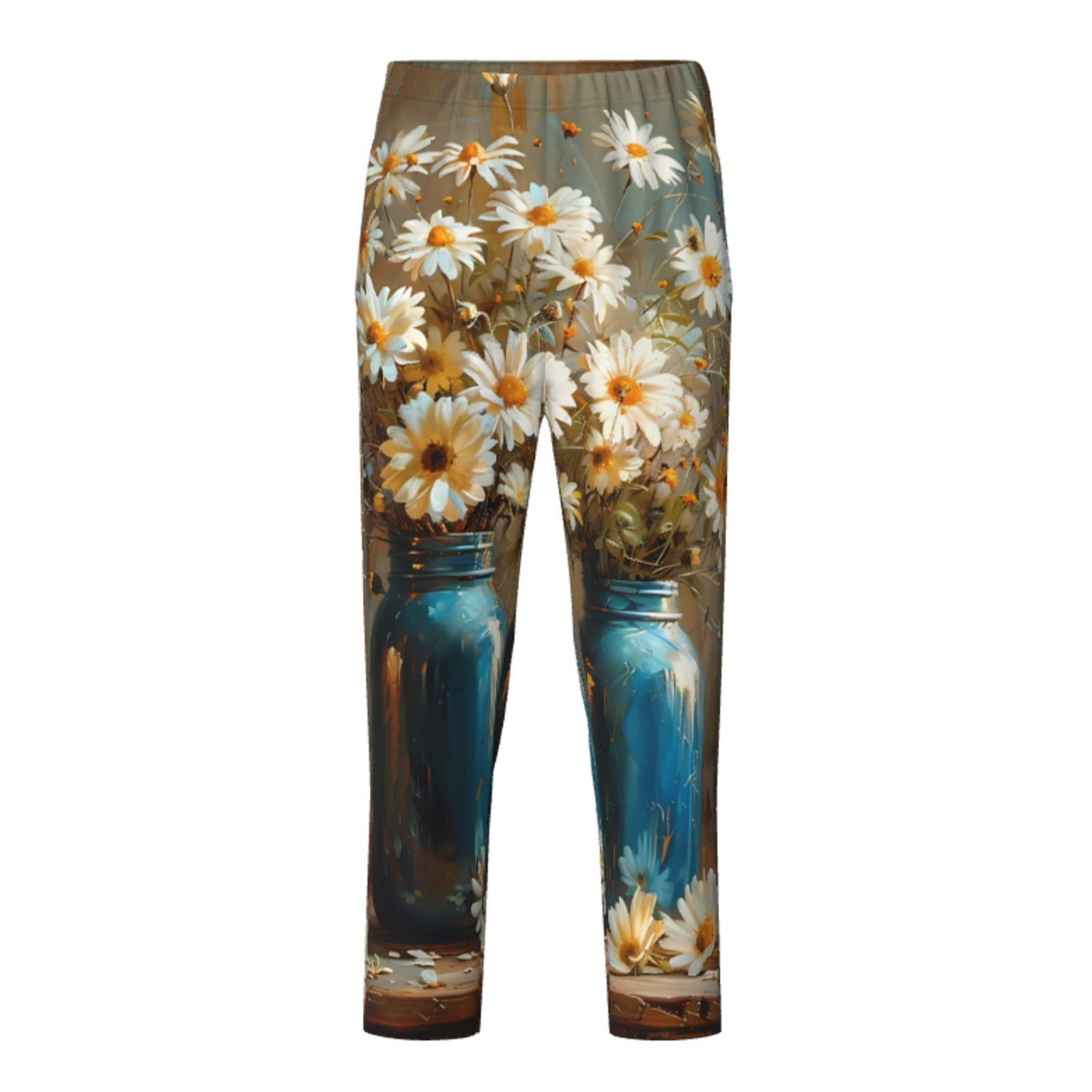 Pofeuu Rustic Daisy Mason Jars Print Teenagers' Pajama Pants, Soft ...