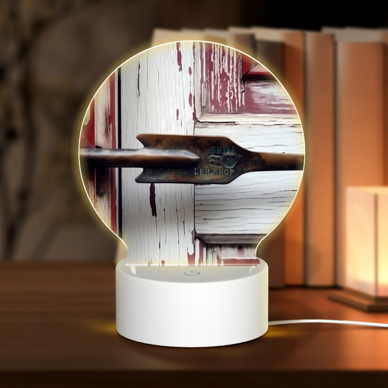 Pofeuu Rustic Door Handle Closeup Print LED Christmas Night Light Lamp ...