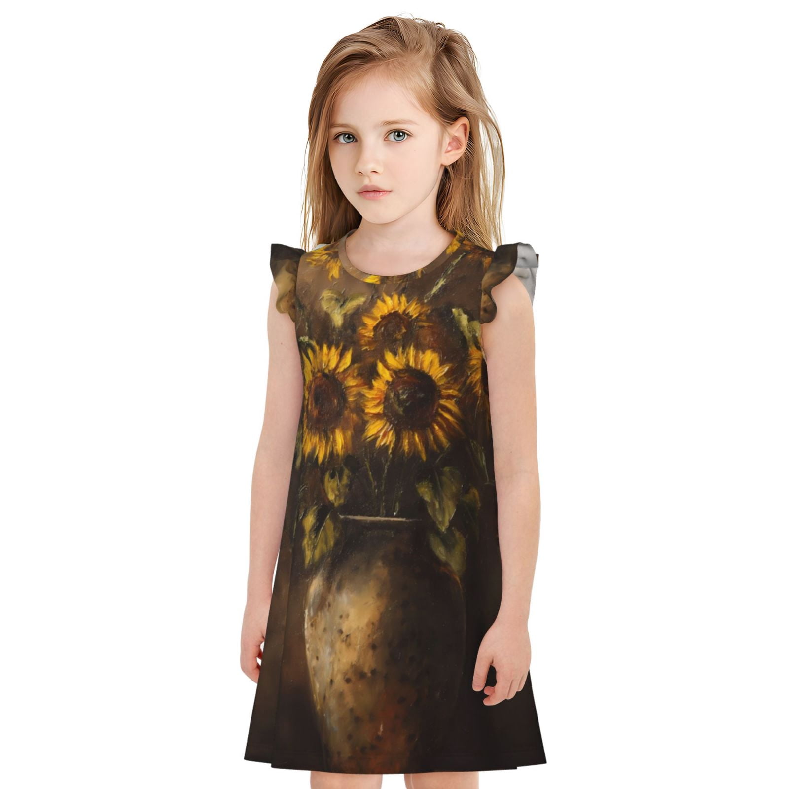 Pofeuu Rustic Sunflower Bouquet Print Girls Nightgowns, Nightgown ...