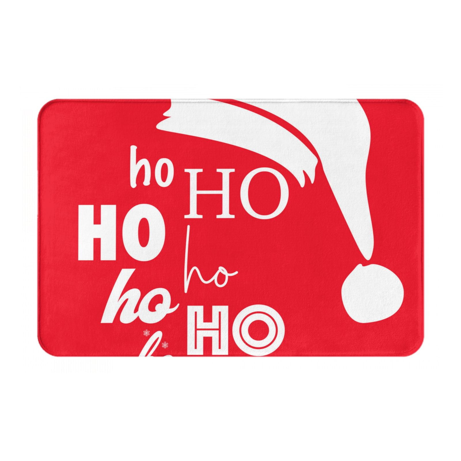 Pofeuu Saying Ho Ho Ho Print Flannel Doormats Rug16"x24"Rug Washable ...