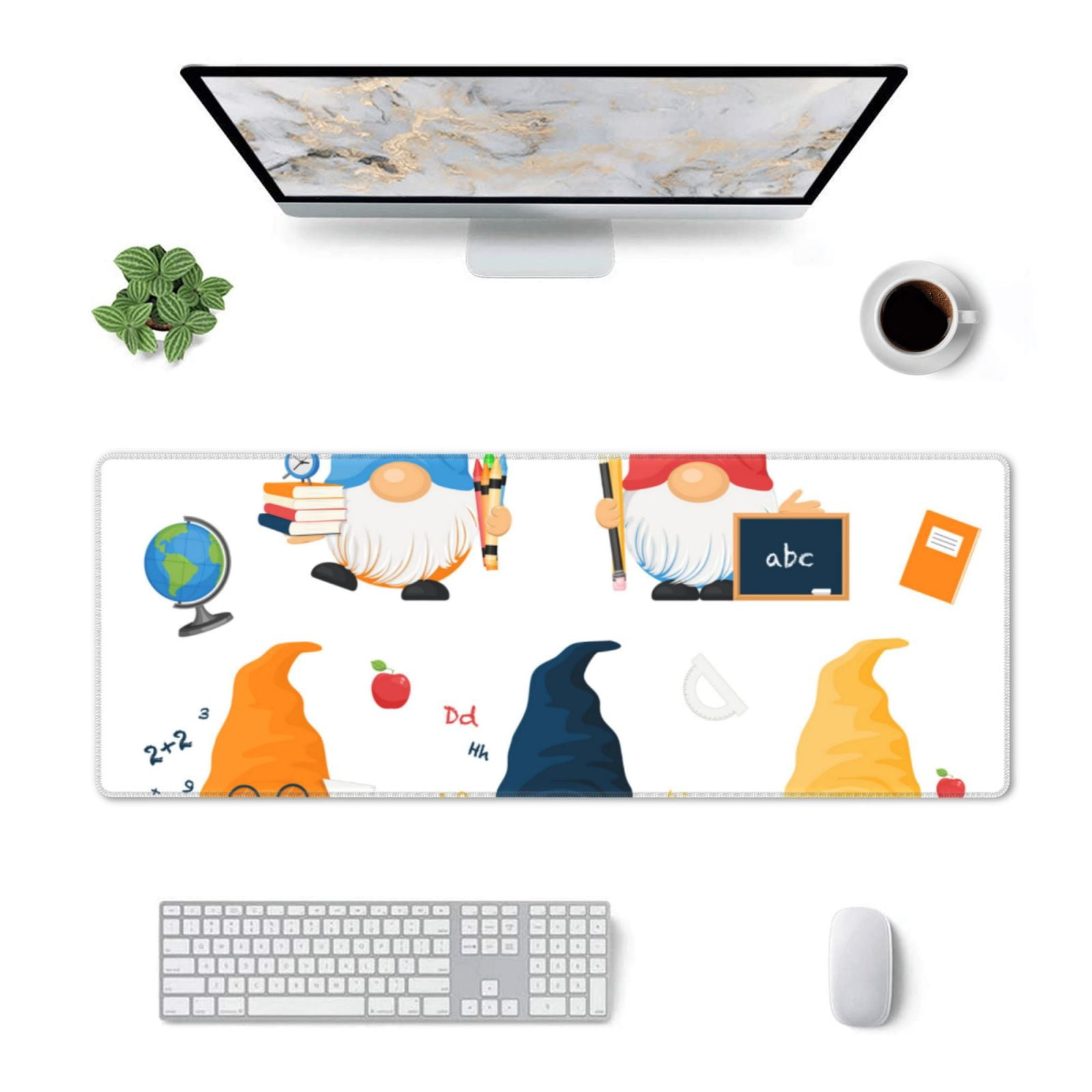 Pofeuu School Cute Gnomes Print Desk Mat for Keyboard and Mouse ...