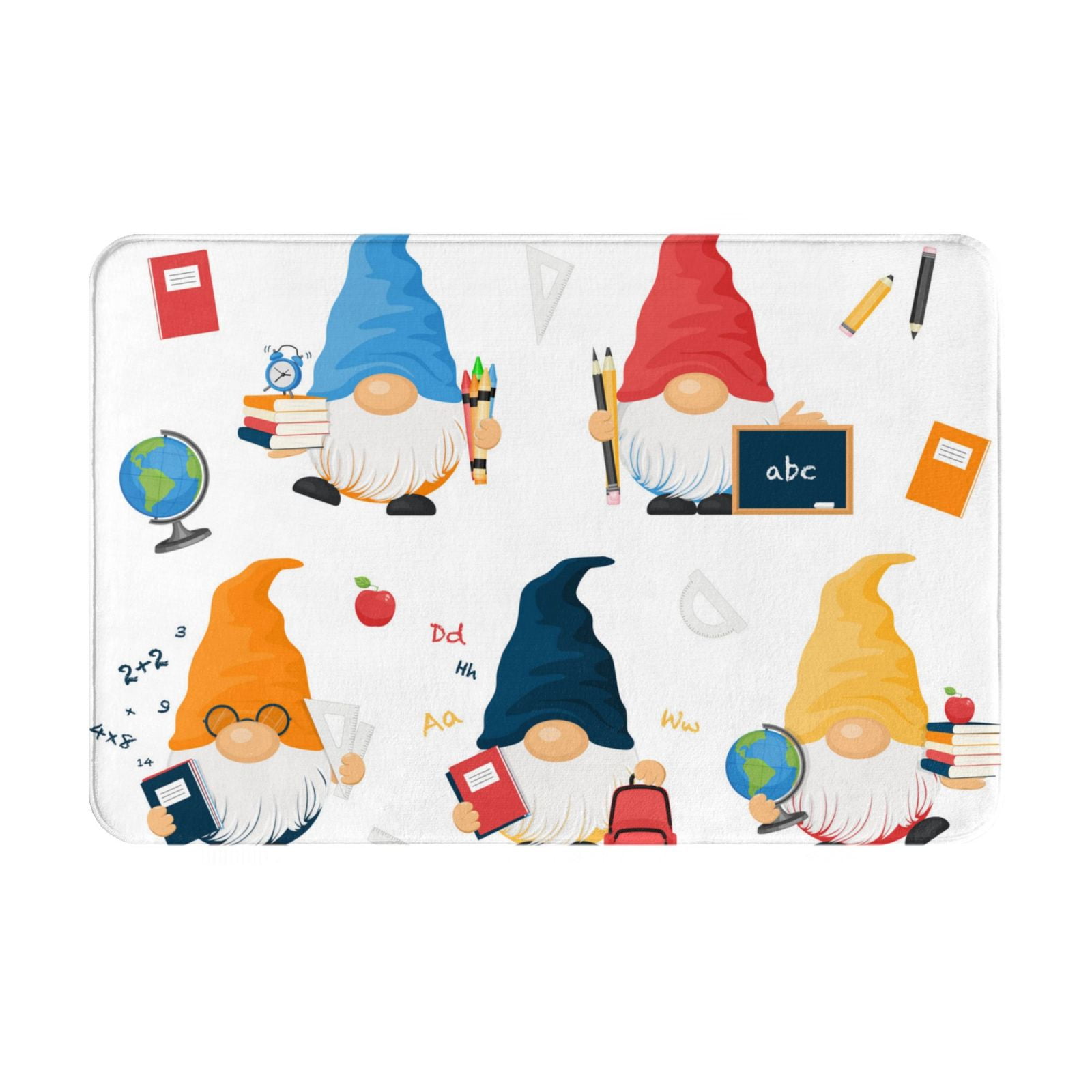 Pofeuu School Cute Gnomes Print Flannel Doormats Rug16"x24"Rug Washable ...
