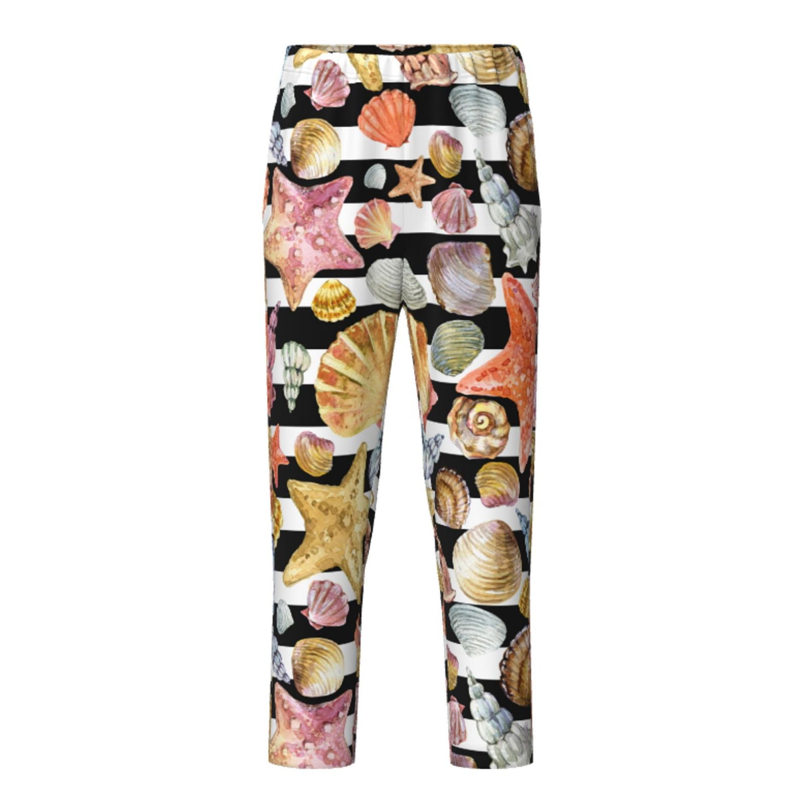 Pofeuu Sea Shell Print Teenagers' Pajama Pants, Soft Lounge Pajama ...