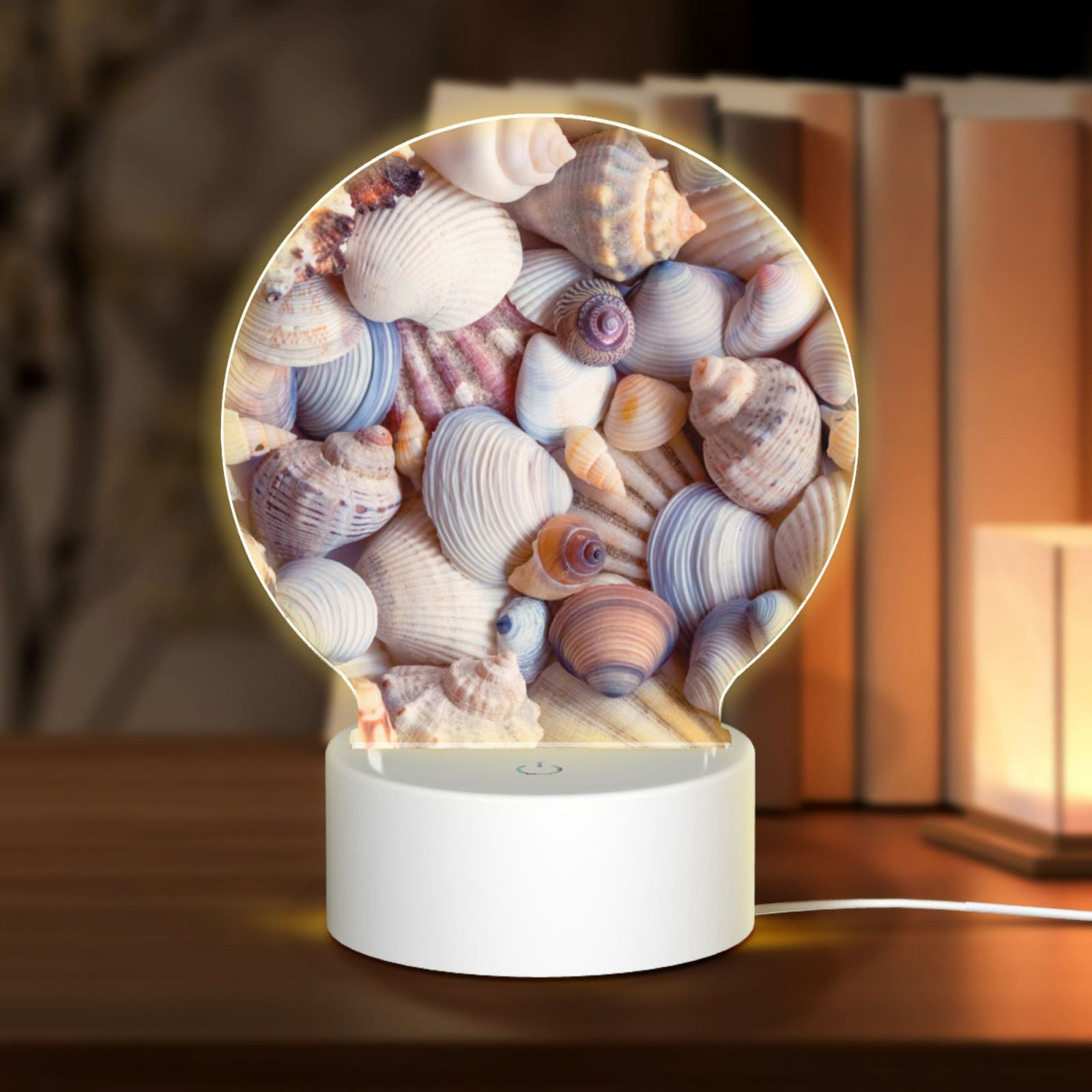 Pofeuu Sea Shells Print LED Christmas Night Light Lamp Base Gift DIY 3D ...