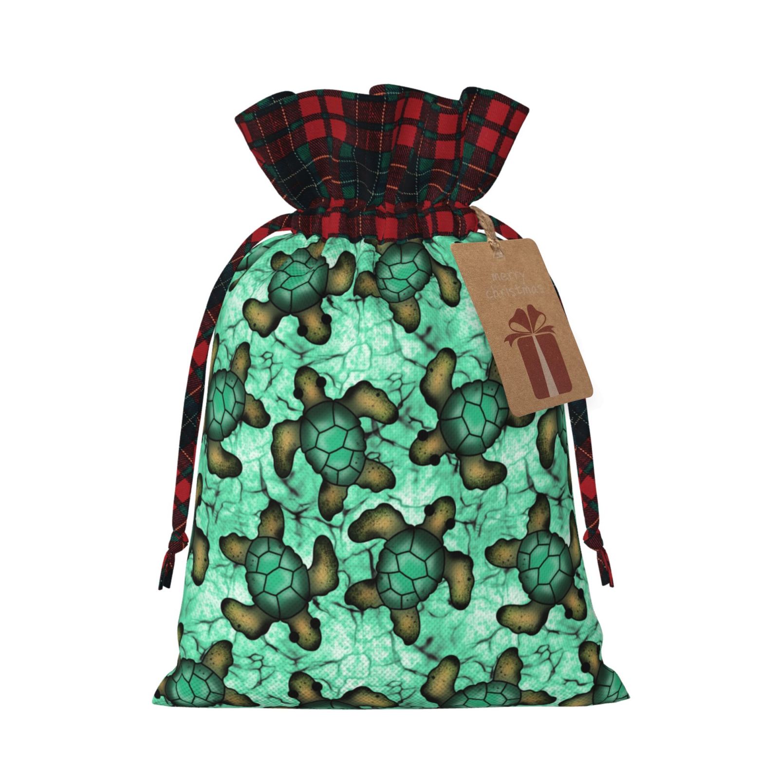 Pofeuu Sea Turtle Print Burlap Bags with Drawstrings Drawstring Gift ...