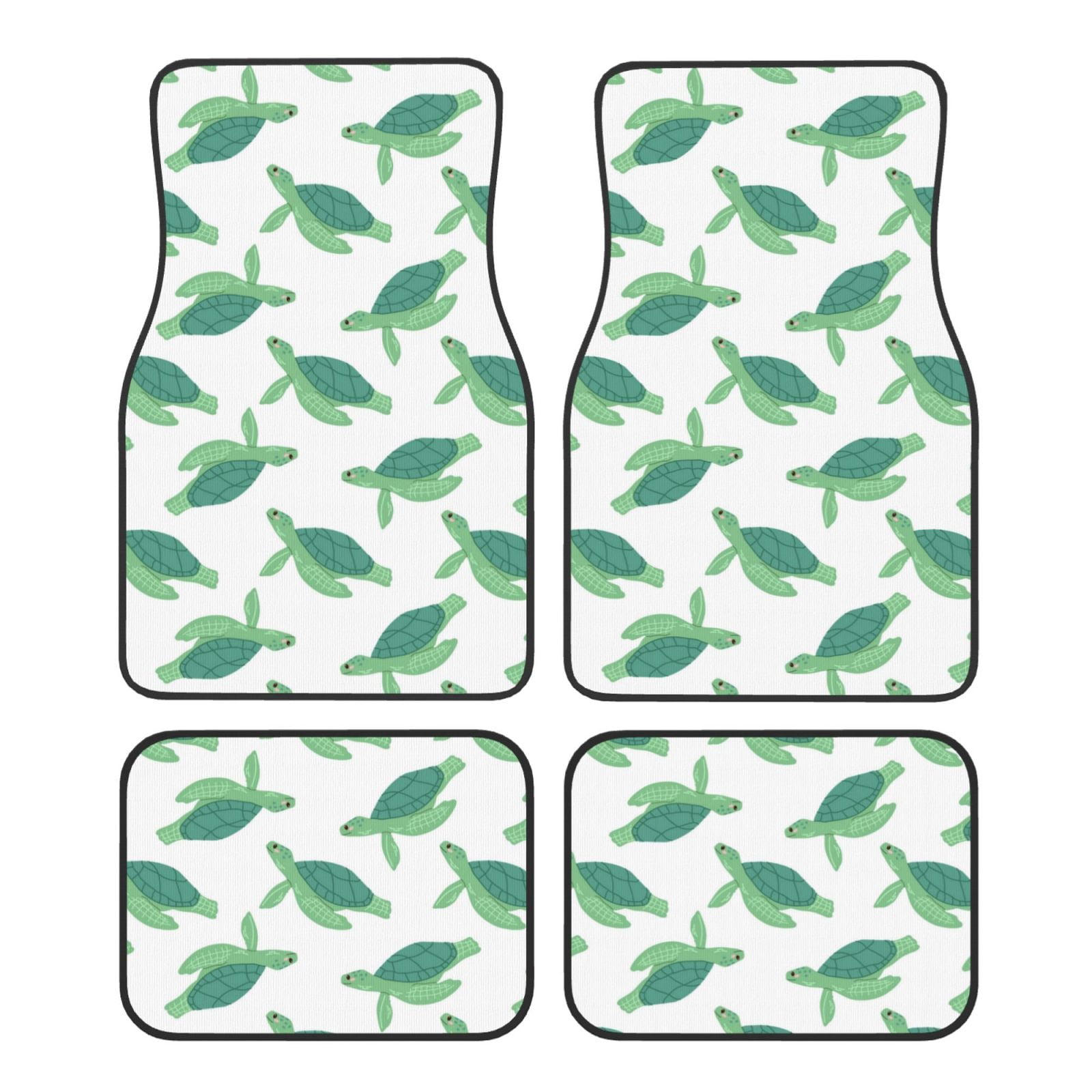 Pofeuu Sea Turtle Print Car Foot Mat Set of 4 Pieces - All-Weather Full Set Floor Mats for Cars ...