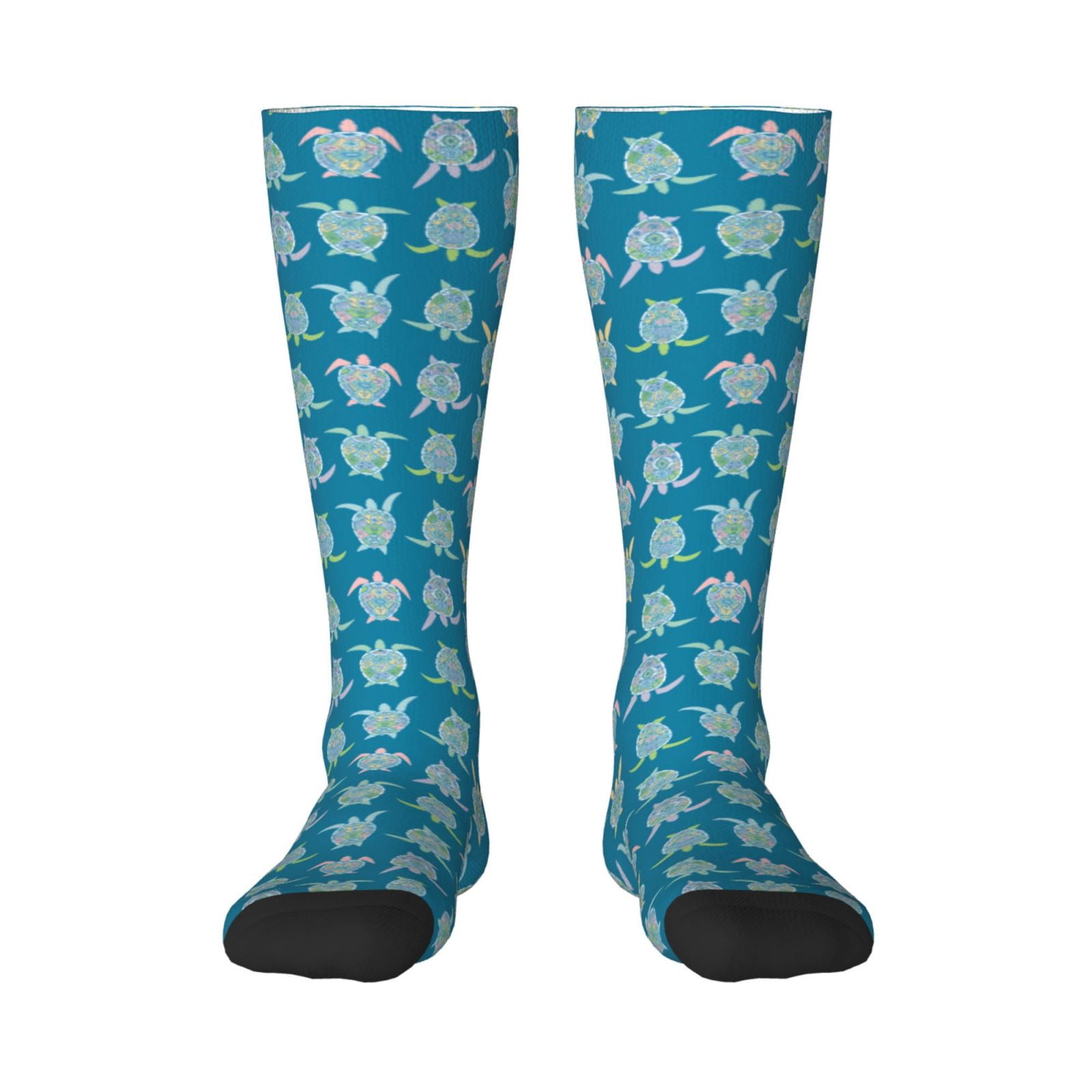 Pofeuu Sea Turtle Print Stockings, Adult Running Hiking Socks for Youth ...