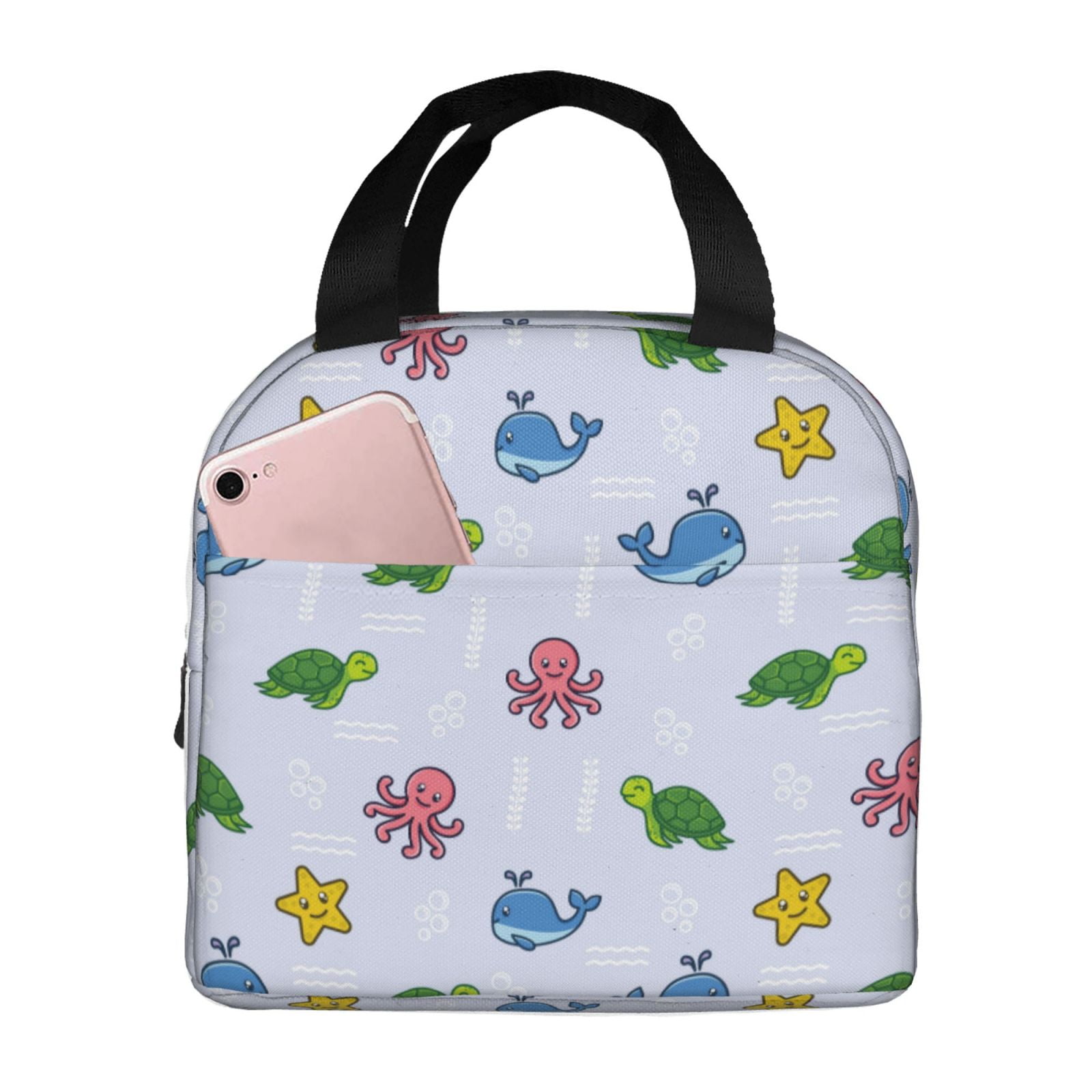 Pofeuu Sea Turtle Whale Print Lunch Bag Lunch Box Large Capacity ...