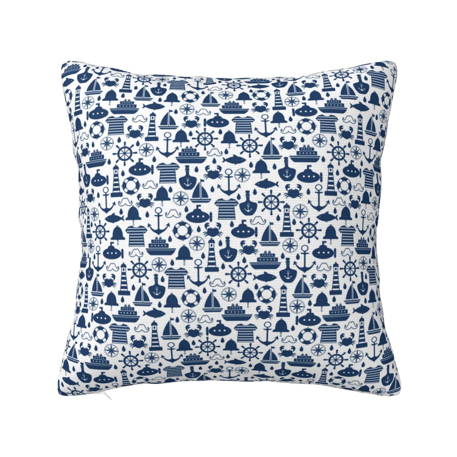 Pofeuu Seaside Primary Color Print Double-sided plush pillowcase Square ...
