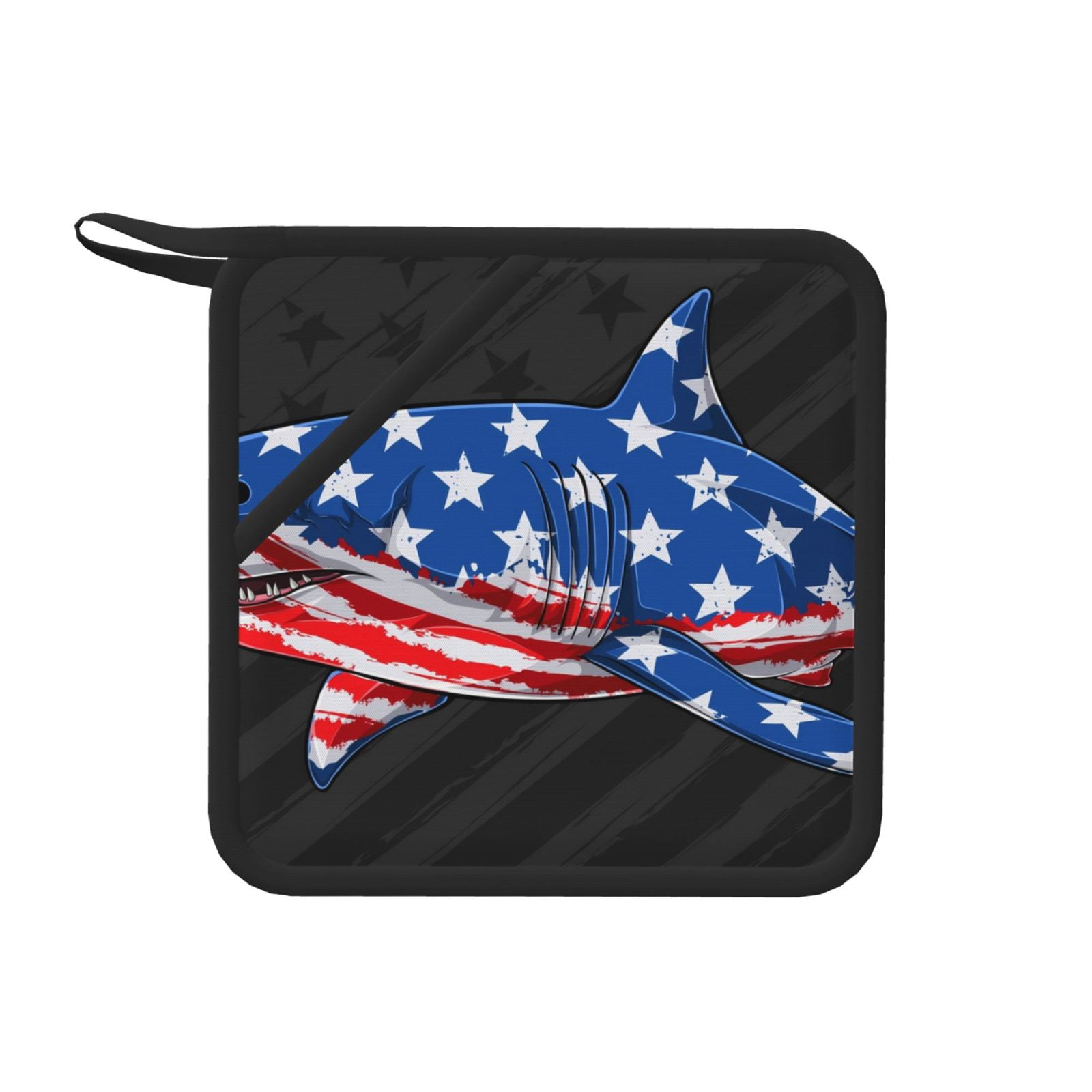 Pofeuu Shark With USA Flag Print Silicone Trivet Mats,Silicone Hot Pads ...
