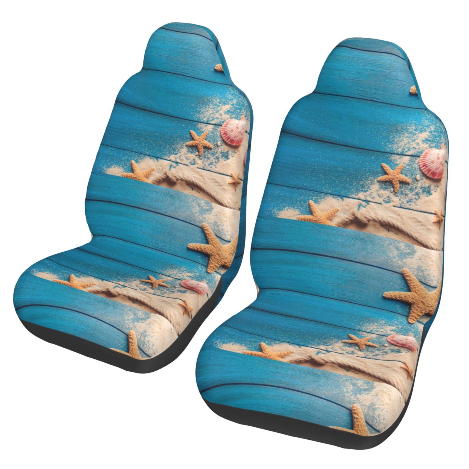 Pofeuu Shells and Starfish Print Automotive Car Seat Covers Flat Cloth ...
