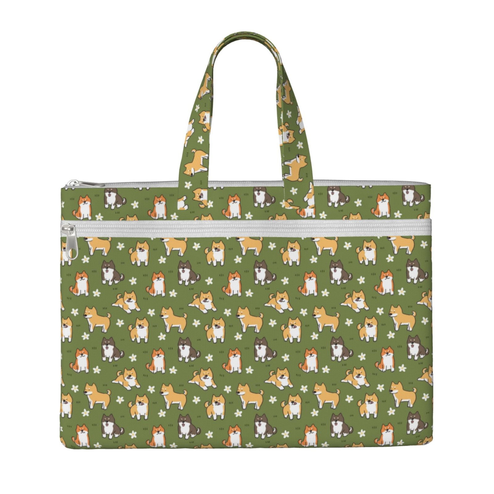 Pofeuu Shiba Inu Dog And Flower Print Laptop Bag Carrying - Computer ...