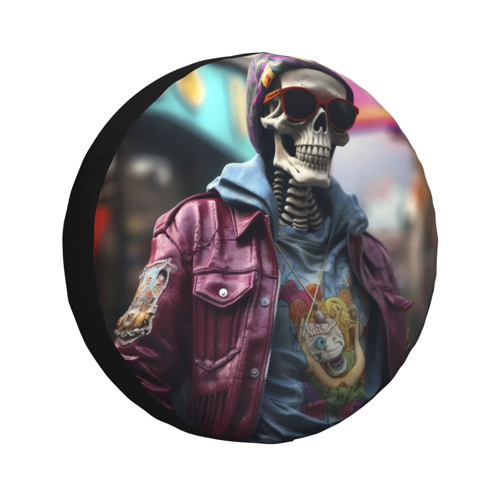 Pofeuu Skeleton Cool Street Fashion Print Spare Tire Wheel Cover for ...