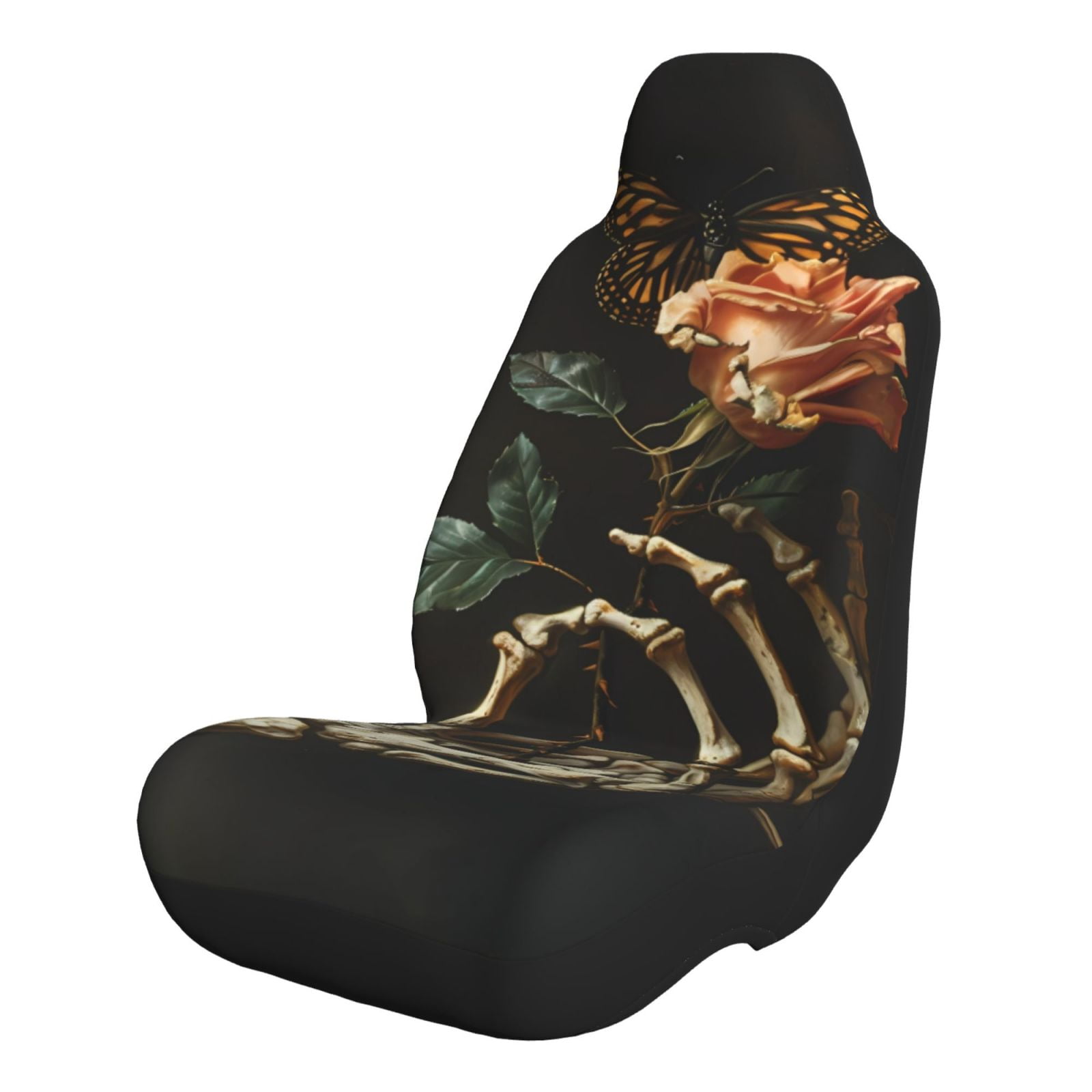 Pofeuu Skeleton Hand Rose Butterfly Print Automotive Car Seat Covers ...