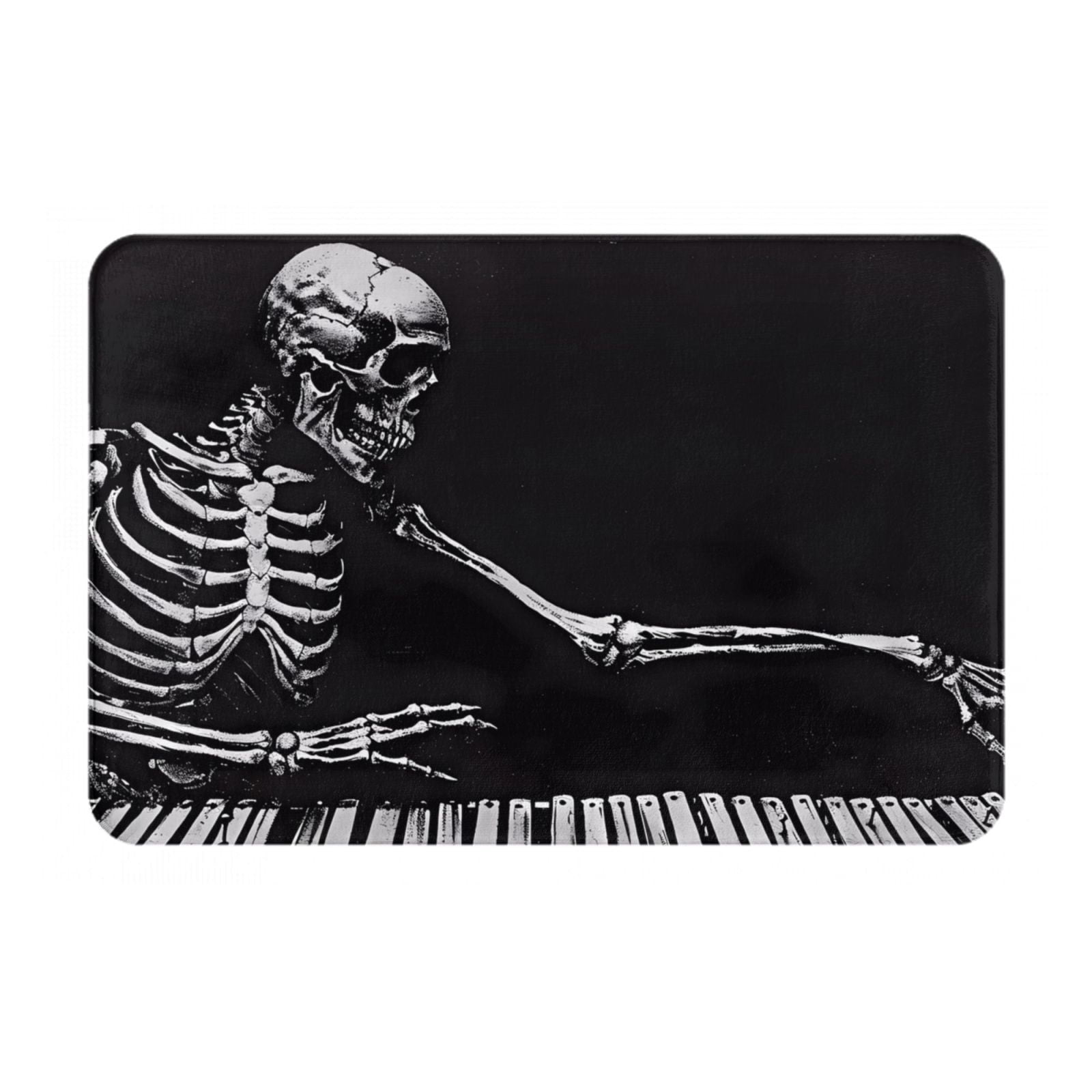 Pofeuu Skeleton Playing Xylophone Print Flannel Doormats Rug16"x24"Rug ...