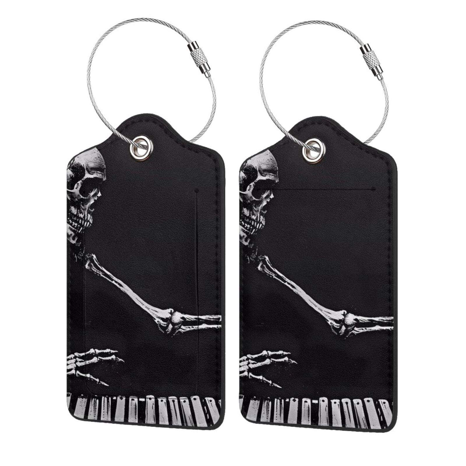 Pofeuu Skeleton Playing Xylophone Print Luggage Tags, Privacy Cover ID ...