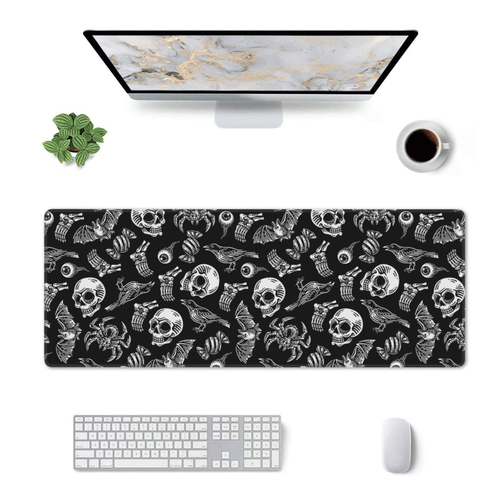 Pofeuu Skull bird bat spider Print Desk Mat for Keyboard and Mouse ...