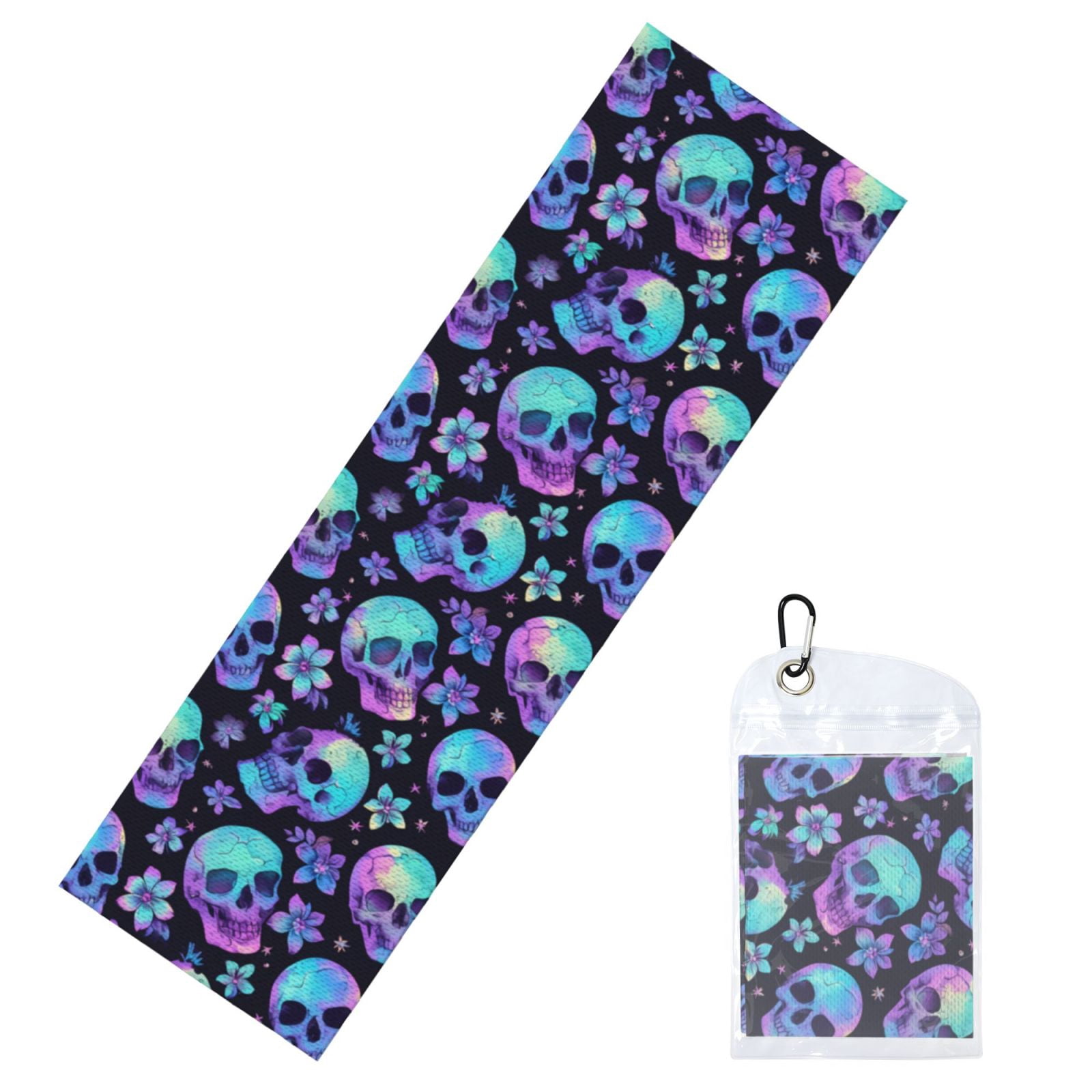 Pofeuu Skull flower tie dye Print Cooling Towel Cold Towel Ice Towel ...