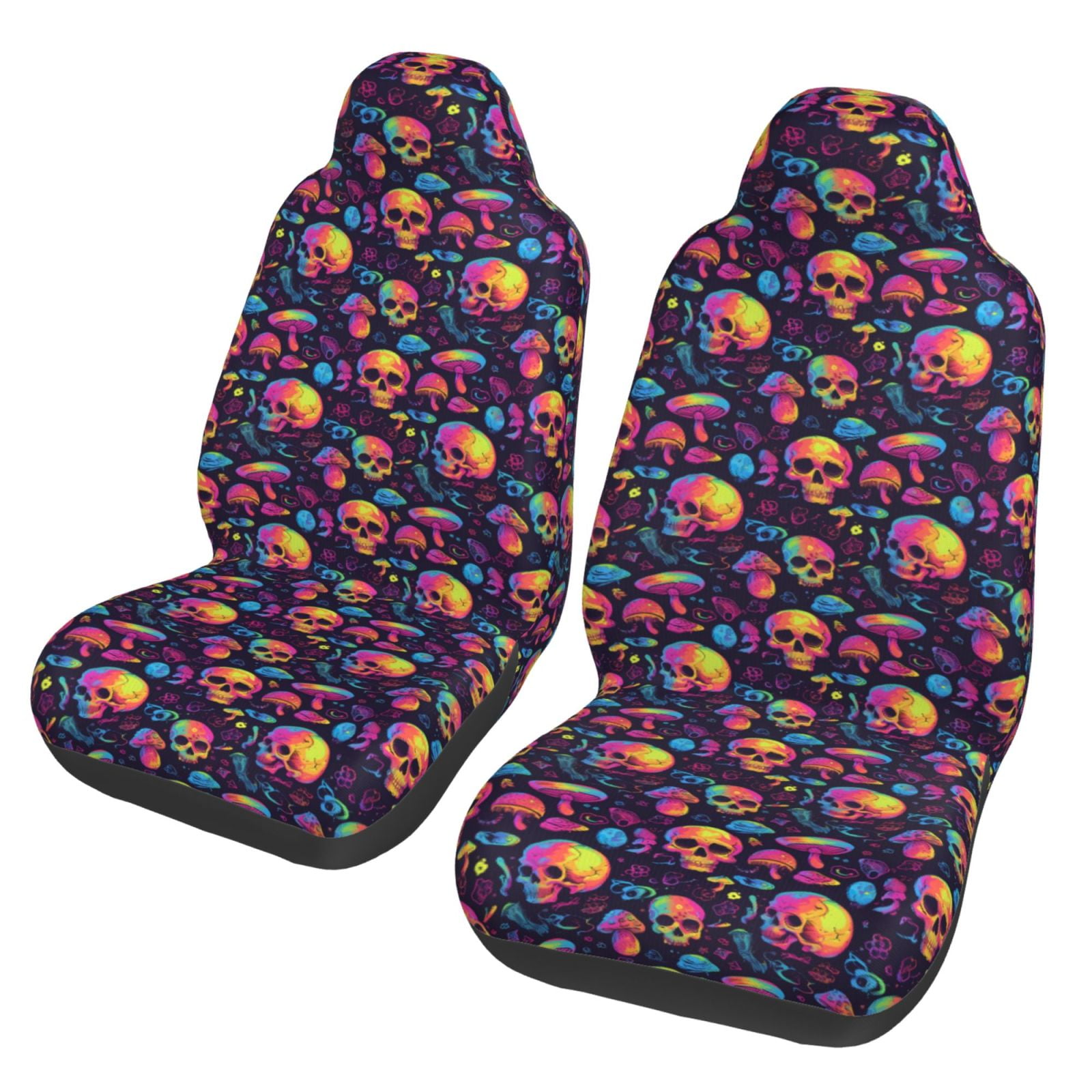 Pofeuu Skull mushroom Print Automotive Car Seat Covers Flat Cloth Full ...