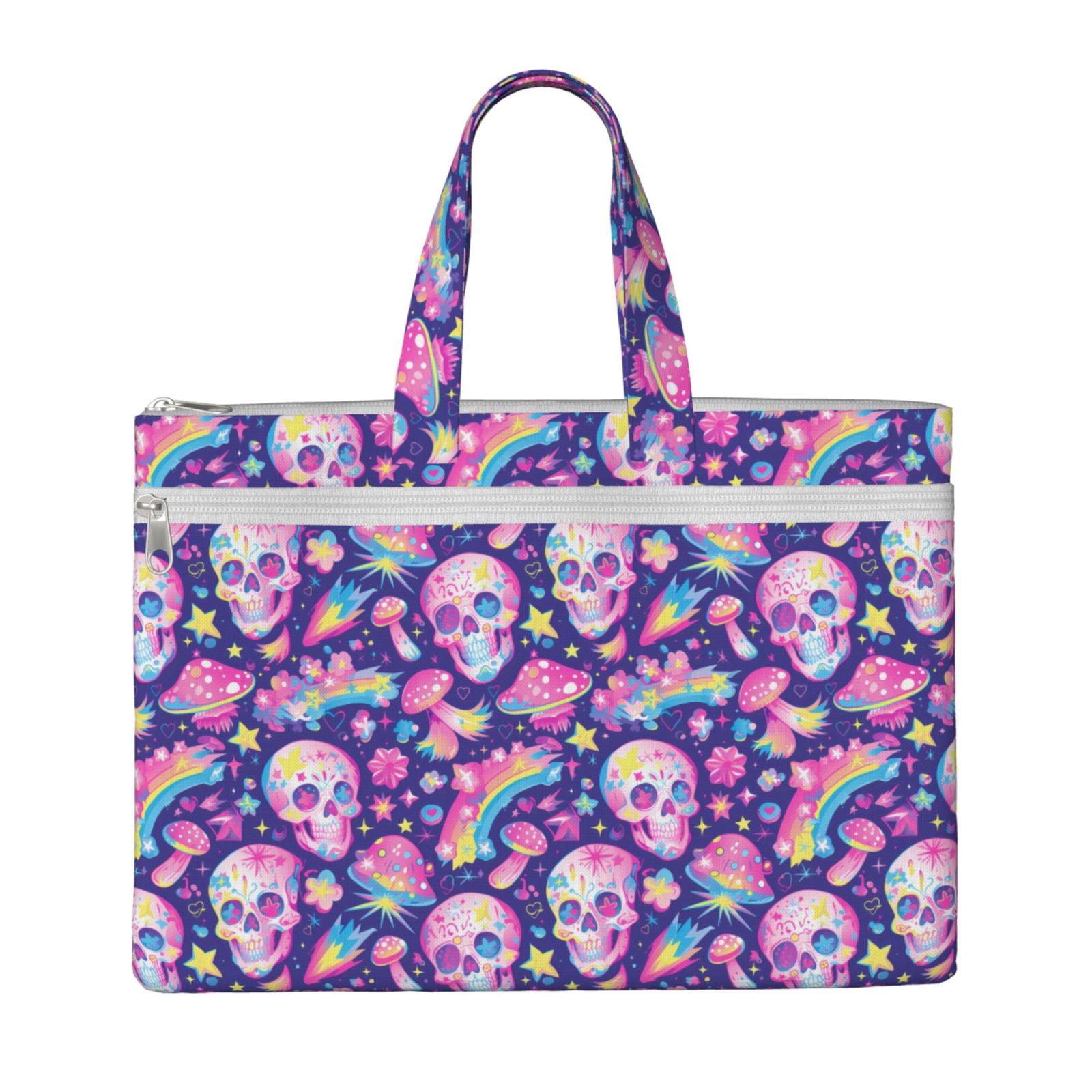 Pofeuu Skull rainbow mushroom colorful Print Laptop Bag Carrying ...