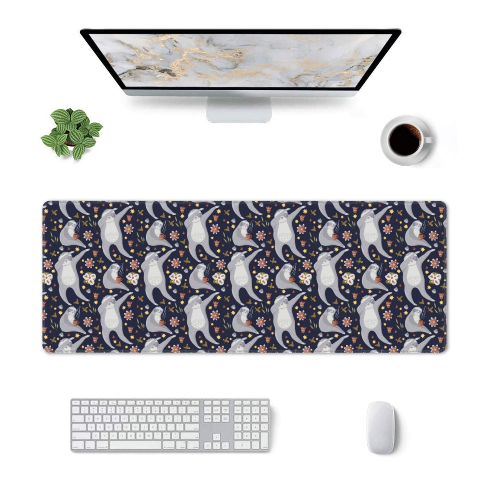 Pofeuu Sloths Dancing Print Desk Mat for Keyboard and Mouse，Computer ...