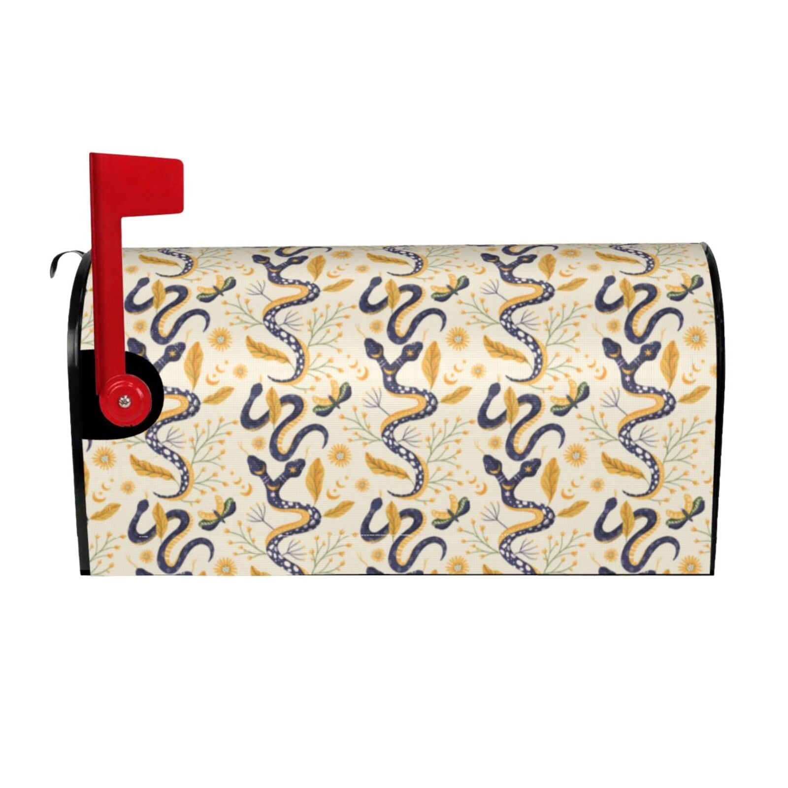 Pofeuu Snake And Floral Print Mailbox Covers Letterbox Cover Mailbox ...
