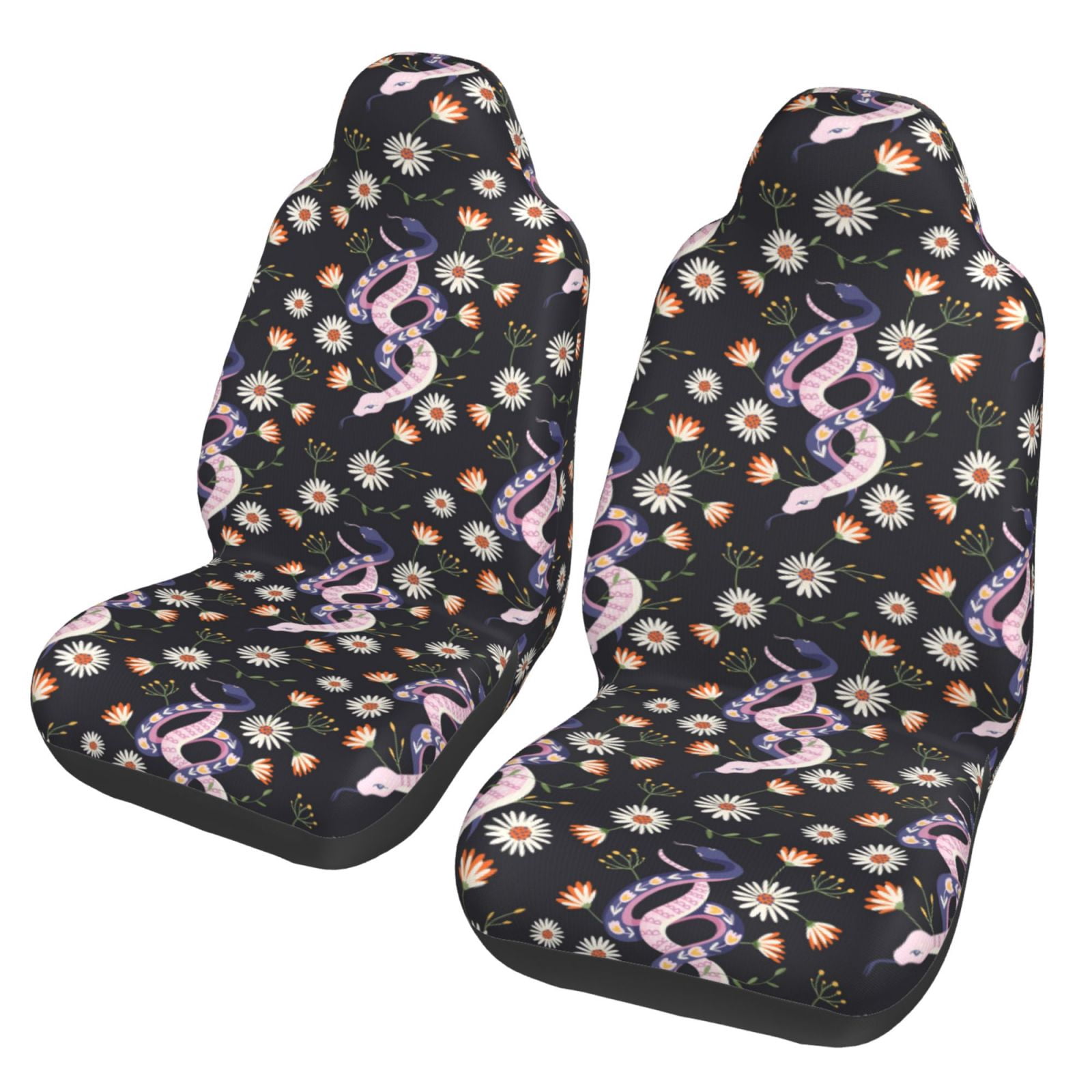 Pofeuu Snake And Floral1 Print Automotive Car Seat Covers Flat Cloth ...