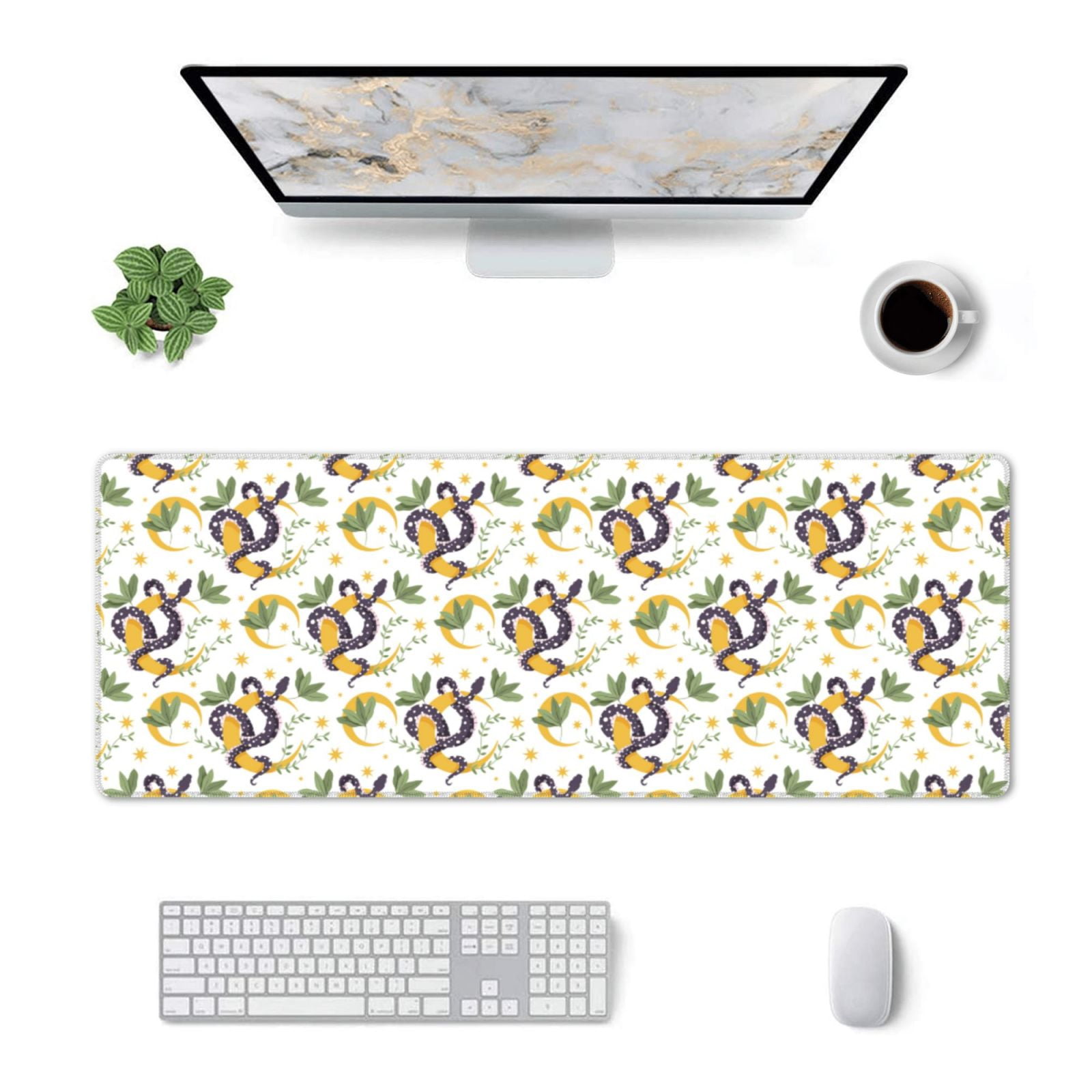 Pofeuu Snake And Moon Print Desk Mat for Keyboard and Mouse，Computer ...