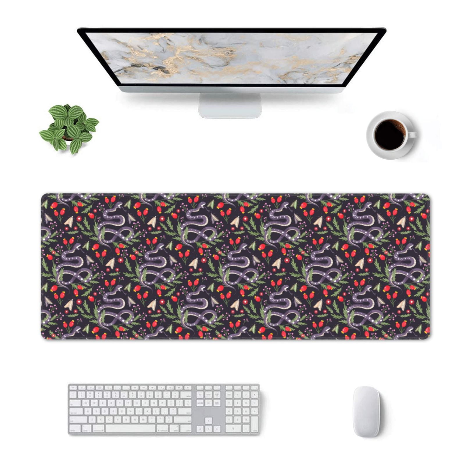 Pofeuu Snakes And Snake Fruit Print Desk Mat for Keyboard and Mouse ...