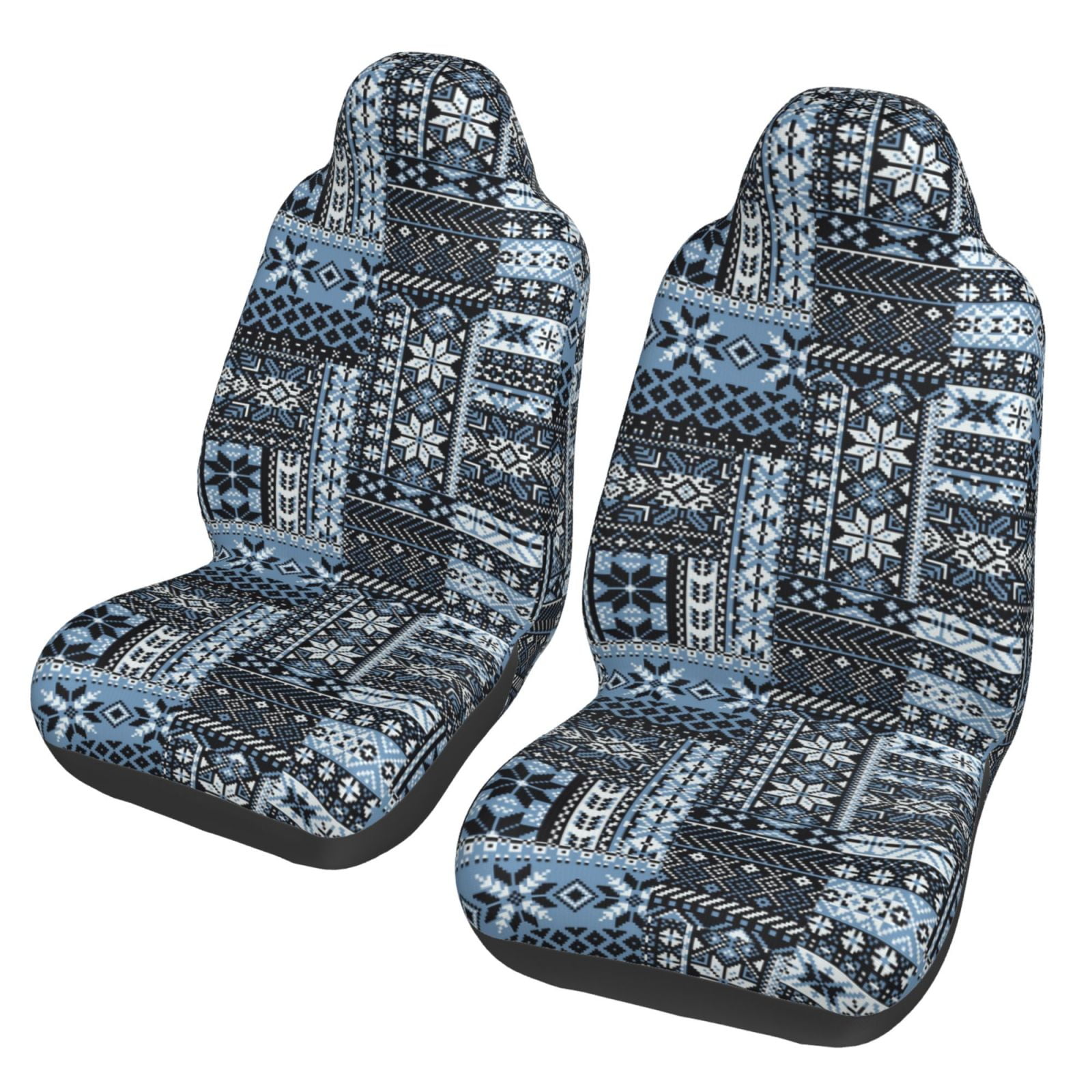 Pofeuu Snowflake Vintage Pattern Print Automotive Car Seat Covers Flat ...