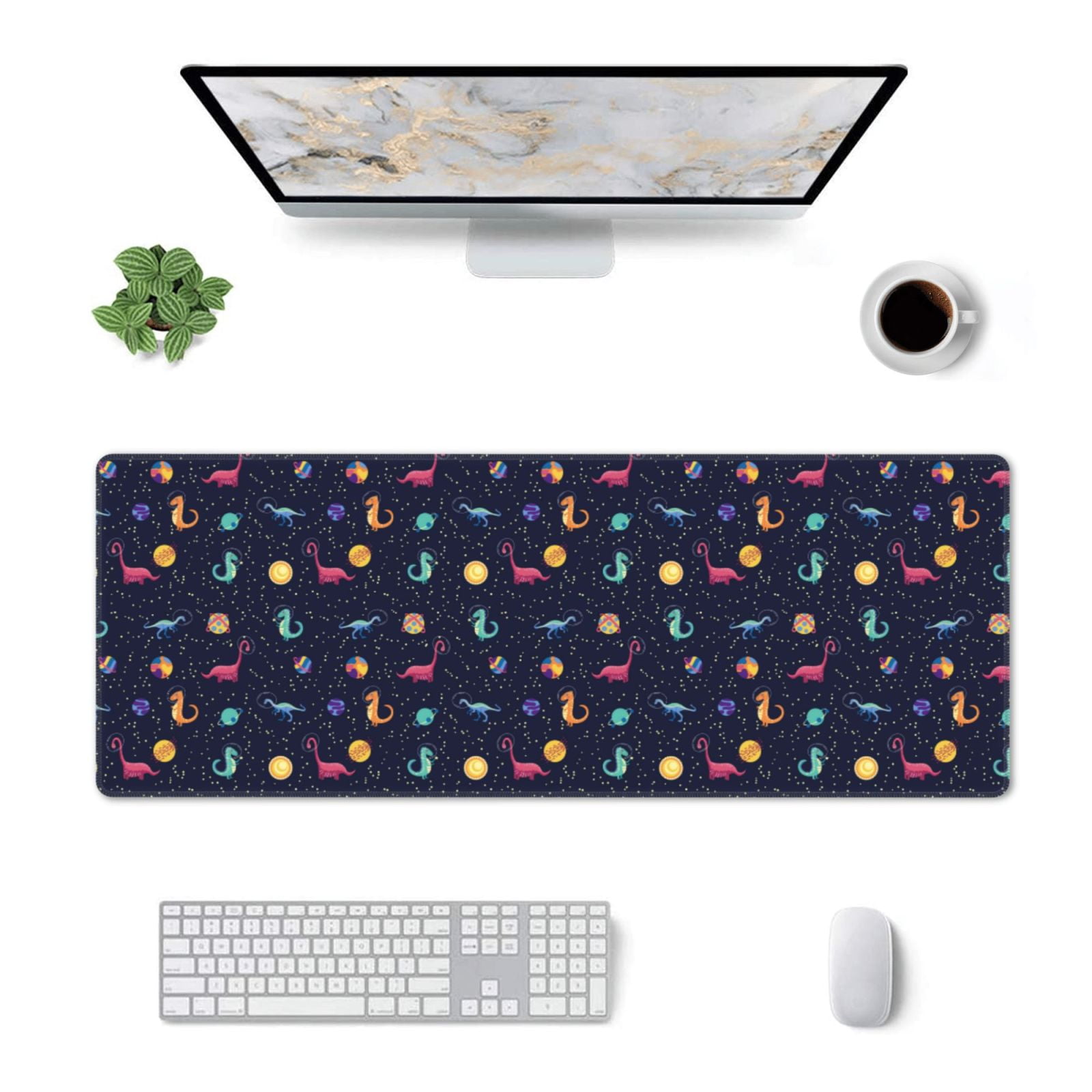 Pofeuu Space Dinosaur Print Desk Mat for Keyboard and Mouse，Computer ...