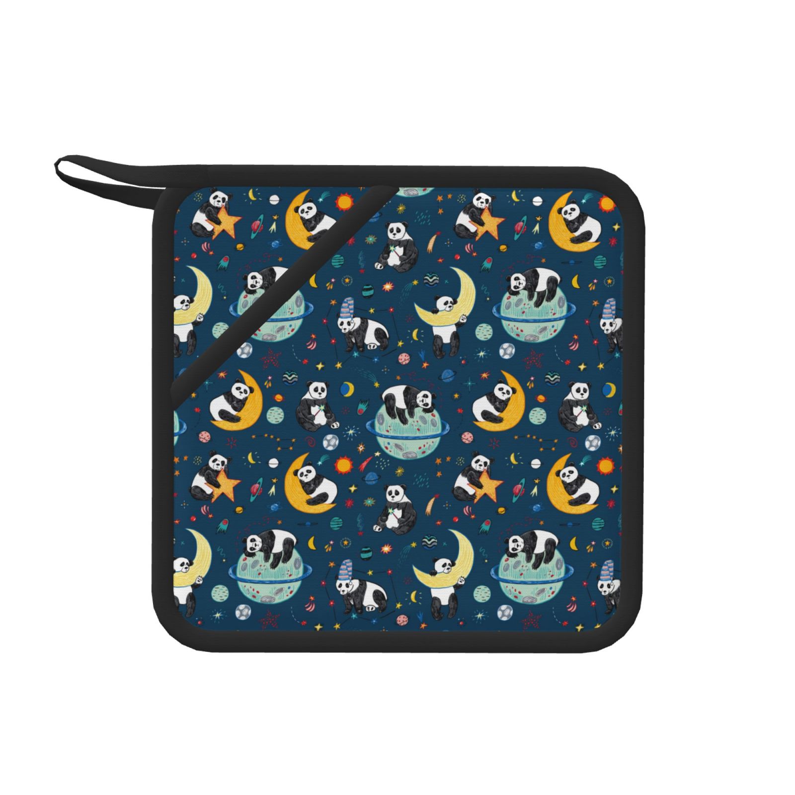 Pofeuu Space Sleeping Panda Print Silicone Trivet Mats,Silicone Hot ...