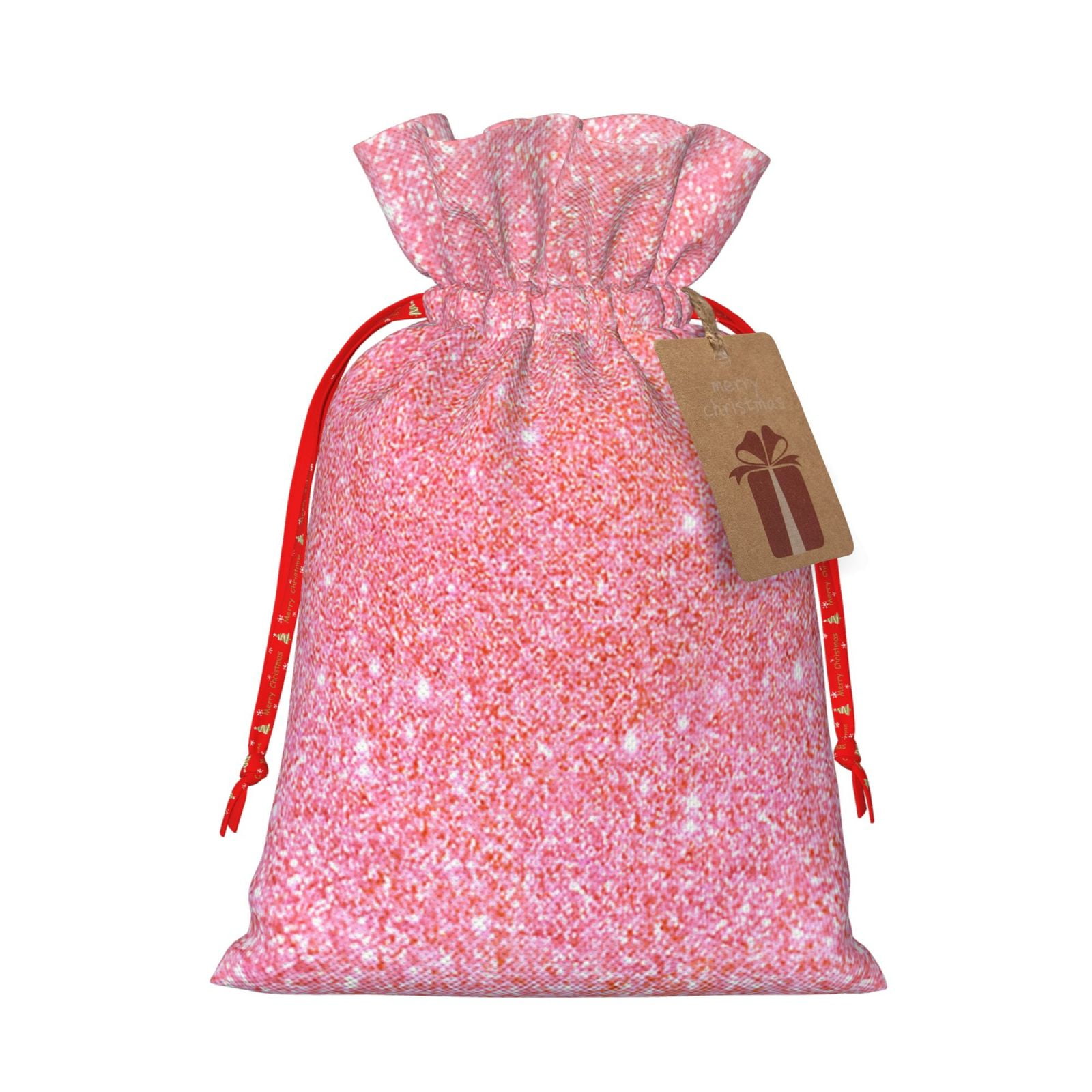 Pofeuu Sparkly Glitter Print Burlap Bags with Drawstrings Drawstring ...