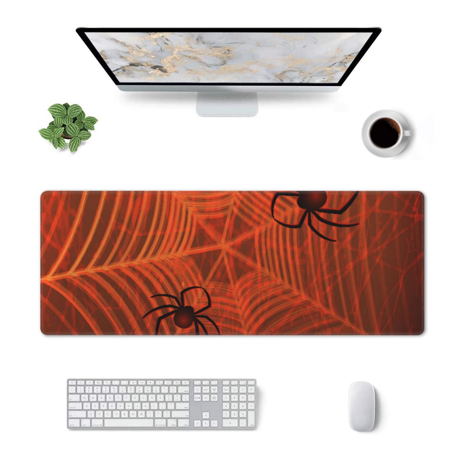 Pofeuu Spider Web Print Desk Mat for Keyboard and Mouse，Computer Desk ...