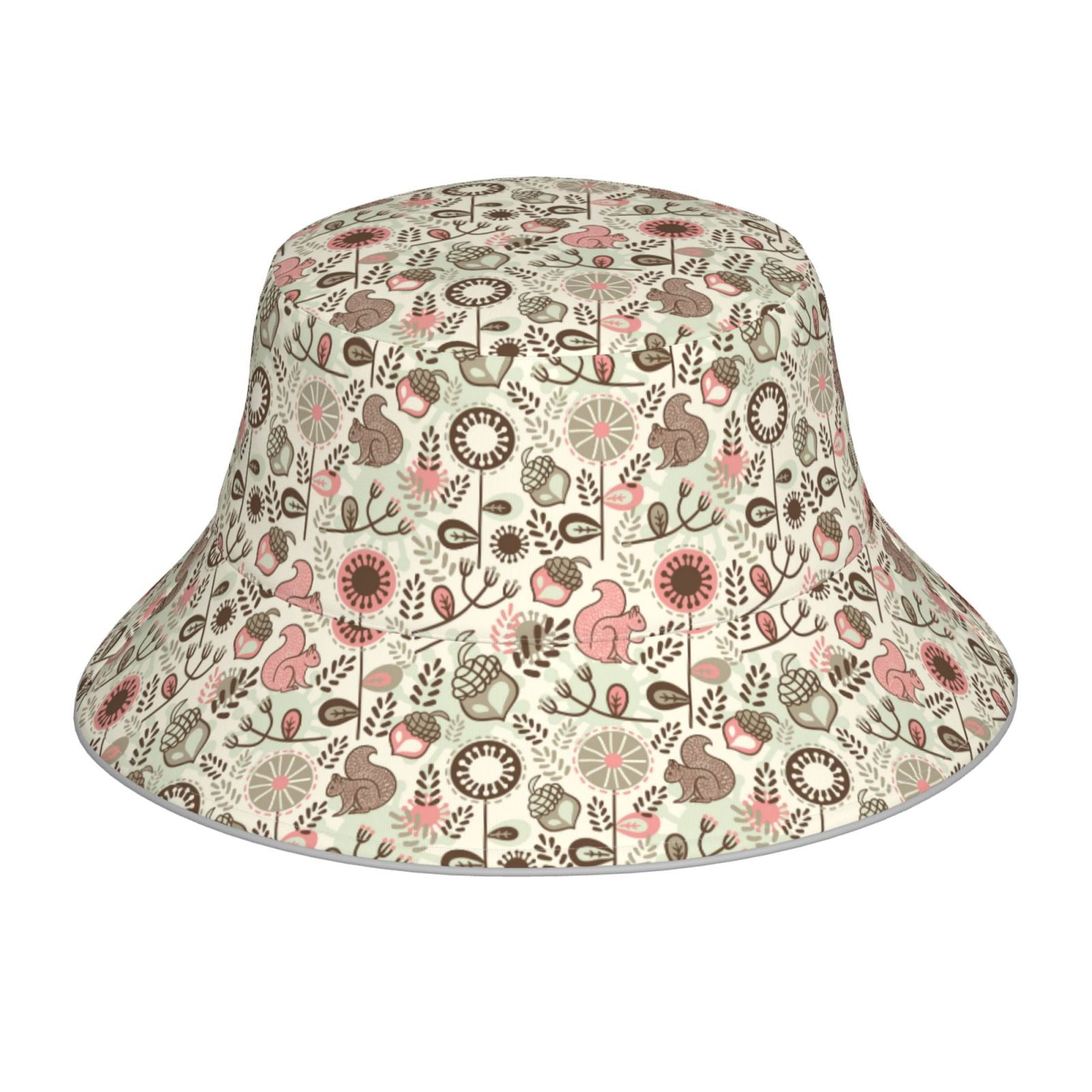 Pofeuu Squirrel In The Forest Print Bucket Hat for Women Men Reflective ...