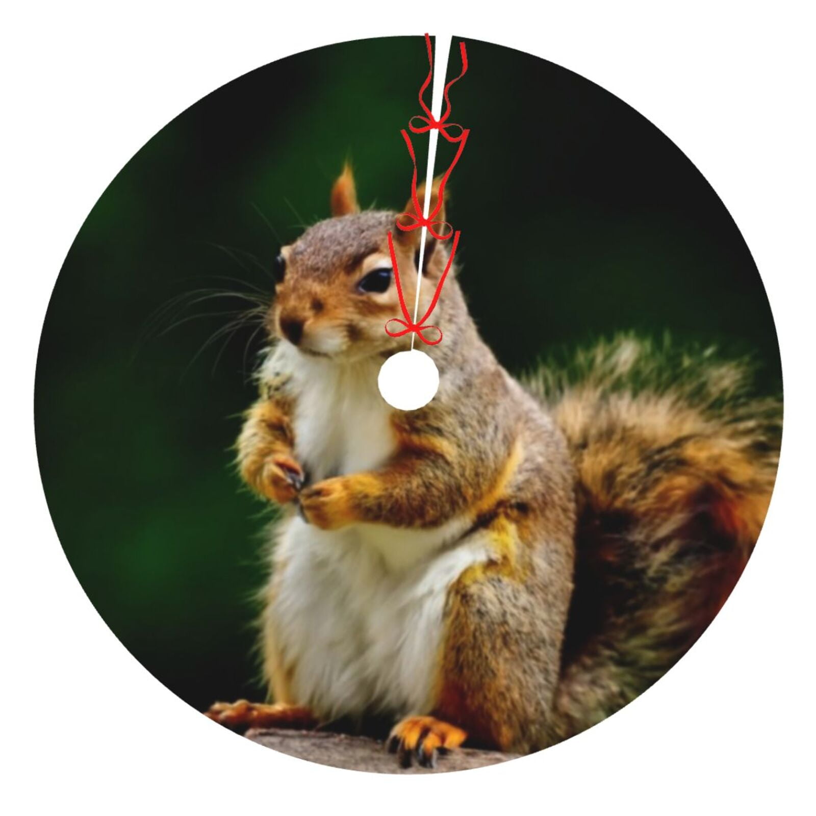 Pofeuu Squirrels Eating Peanuts On The Tree Print Christmas Tree Skirt ...