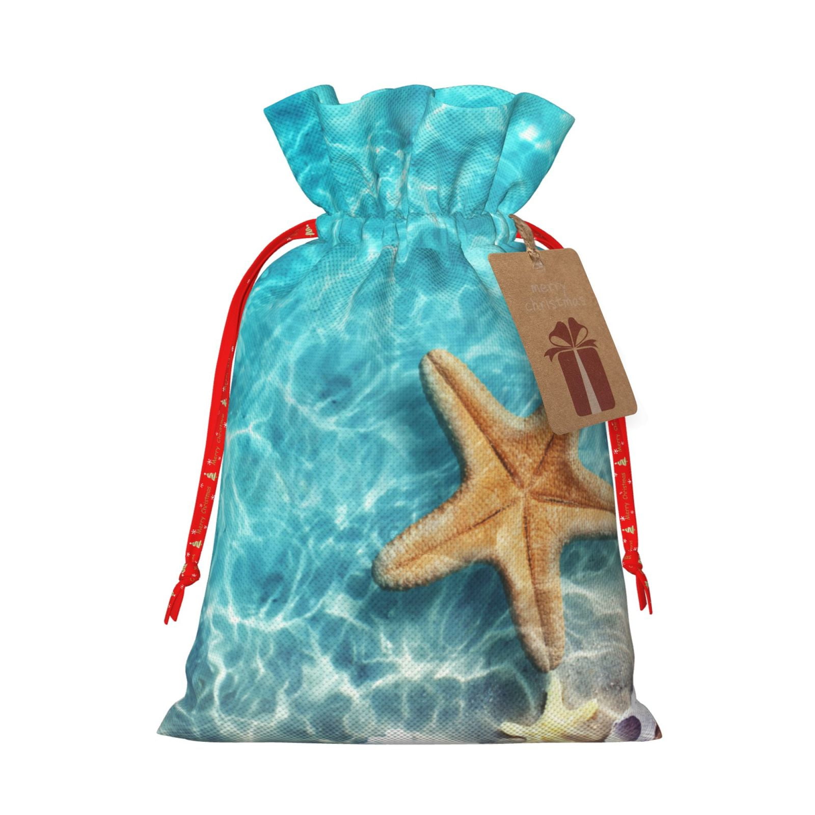 Pofeuu Starfish And Seashell On The Beach 1 Print Burlap Bags with ...