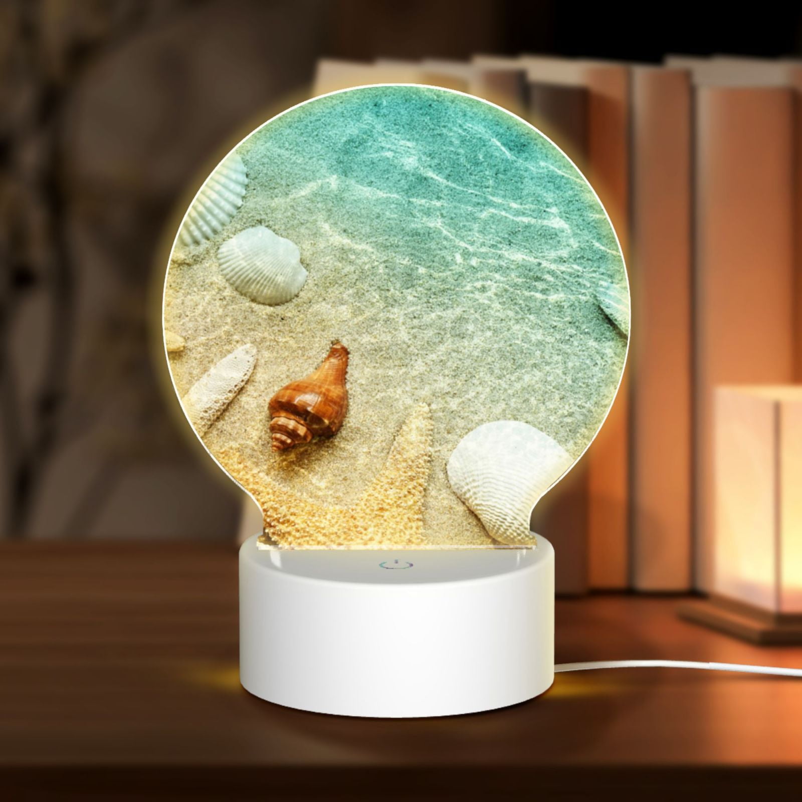 Pofeuu Starfish And Seashell On The Beach Print LED Christmas Night ...