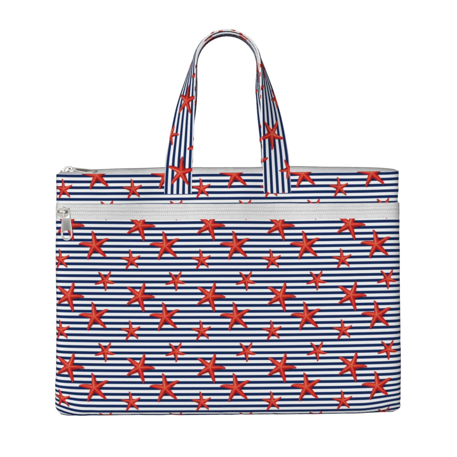 Pofeuu Starfish Navy Blue Stripe Print Laptop Bag Carrying - Computer ...