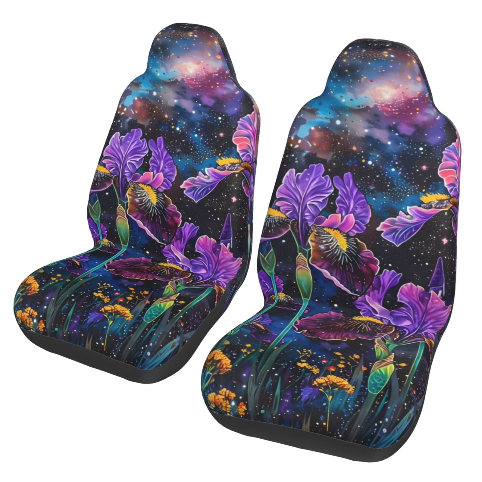 Pofeuu Starry Night Iris Field Print Automotive Car Seat Covers Flat ...