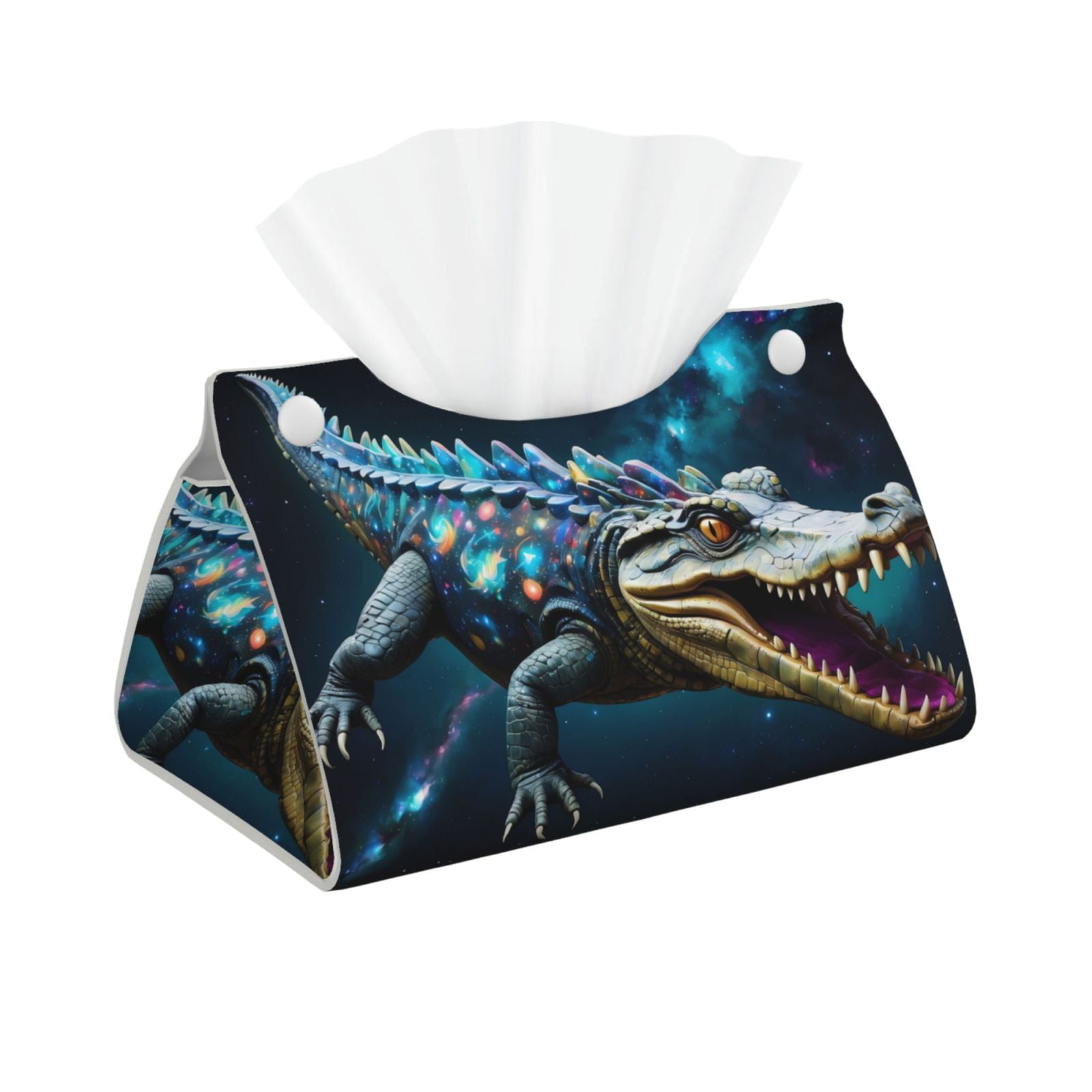 Pofeuu Starry Sky Colorful Crocodile Print Tissue Box Cover, Modern ...
