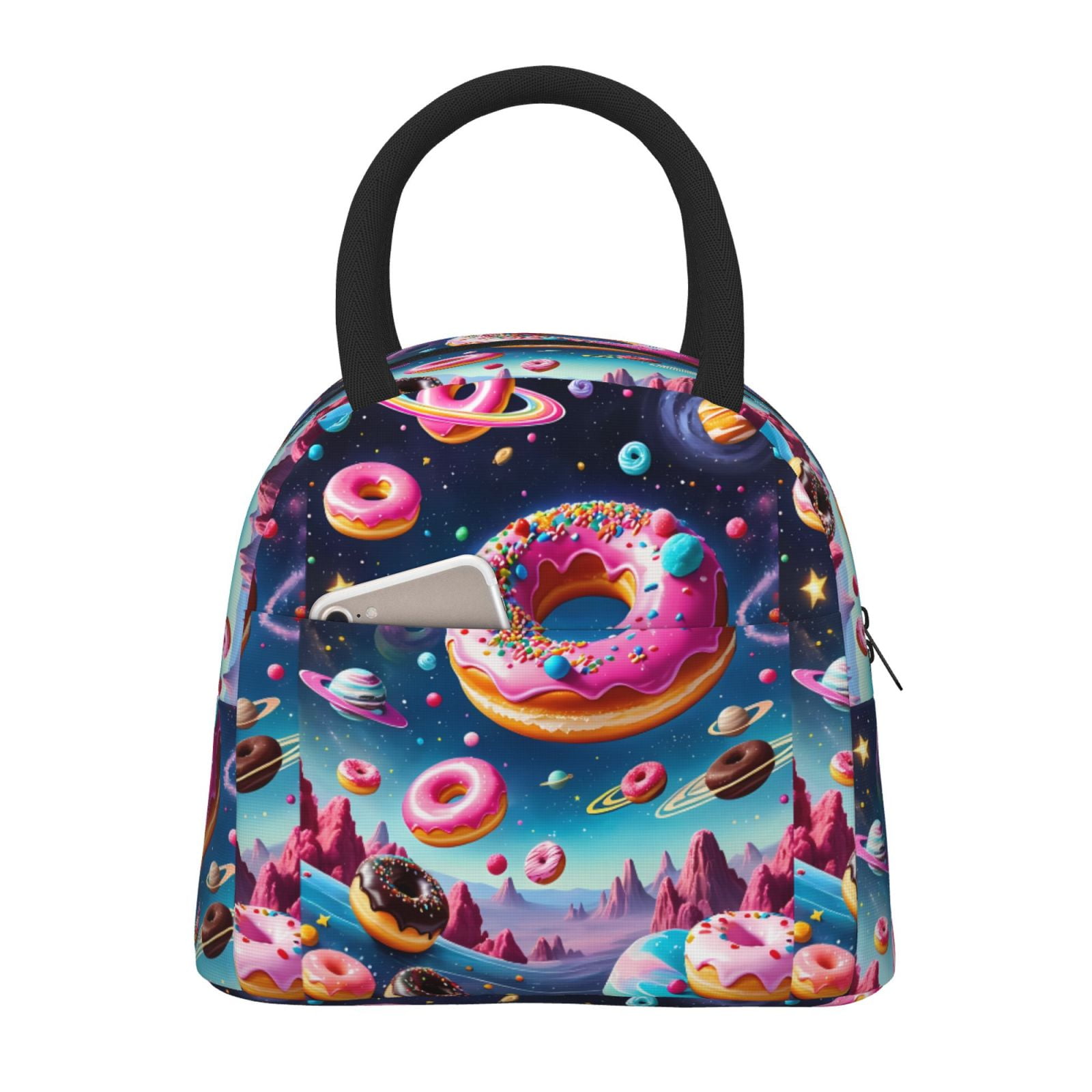 Pofeuu Starry Sky Colorful Donut Print Lunch Bag for Adult Insulated ...